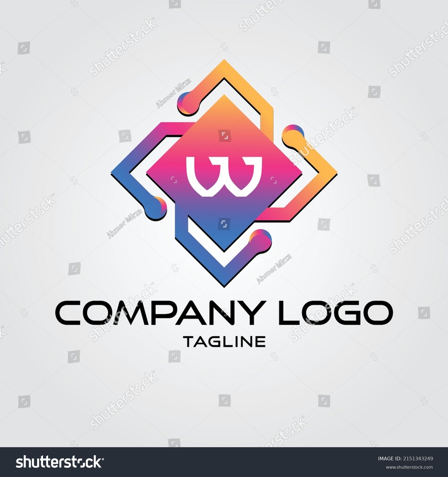 Modern Initial W Tech Initial Logo Stock Vector (Royalty Free ...