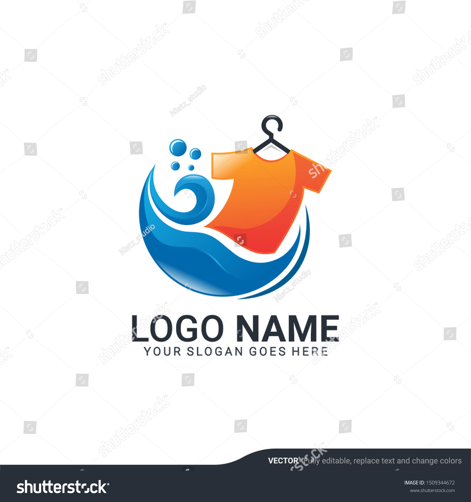 Modern Laundry Logo Design Editable Logo Stock Vector (Royalty Free ...
