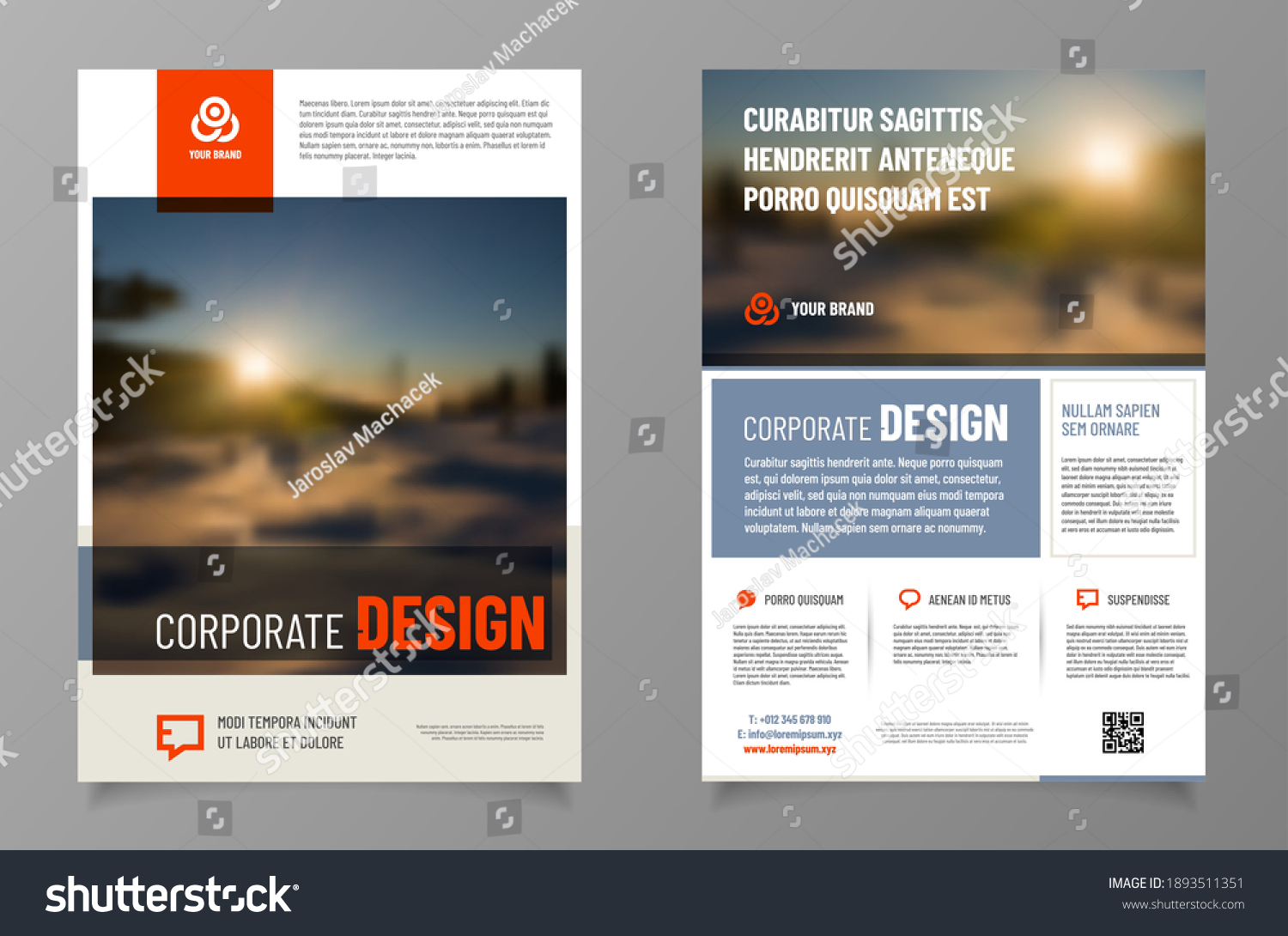 Modern Layout Template Your Leaflet Brochure: стоковая векторная ...