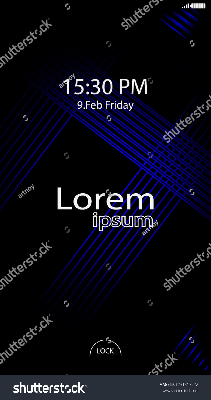 Modern Lock Screen Mobile Apps Vector Stock Vector (Royalty Free ...