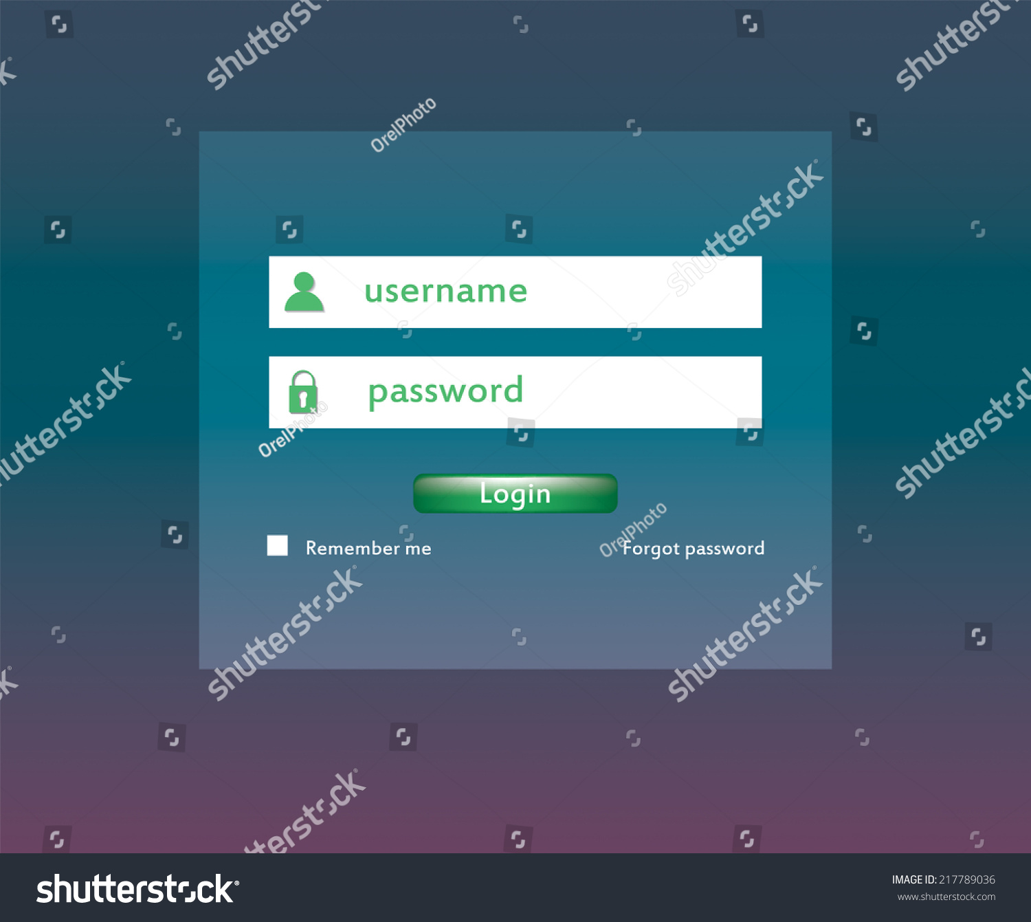 Modern Login Form Website Vector Illustration: เวกเตอร์สต็อก (ปลอดค่า ...