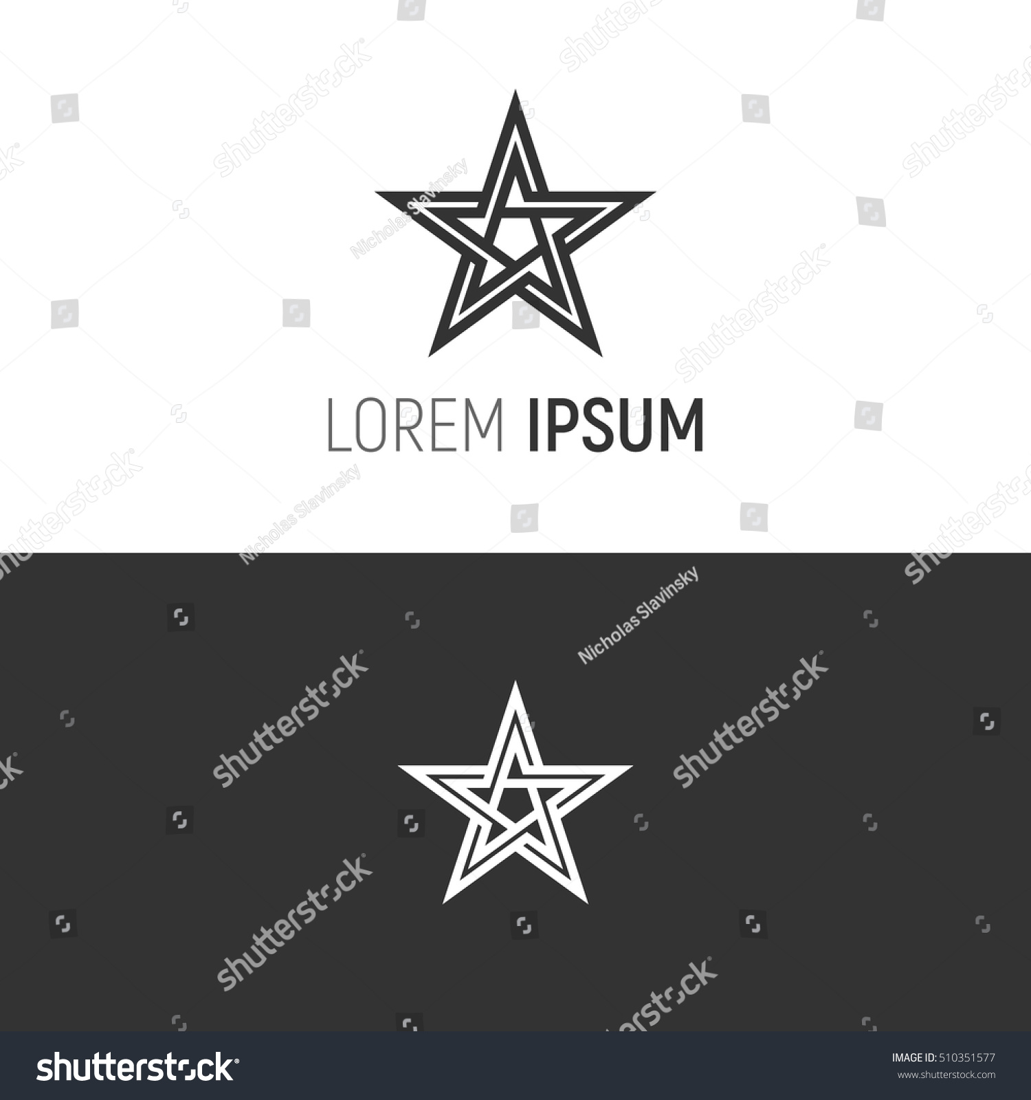 Modern Logo Star Mark Vector Illustration: เวกเตอร์สต็อก (ปลอดค่า ...