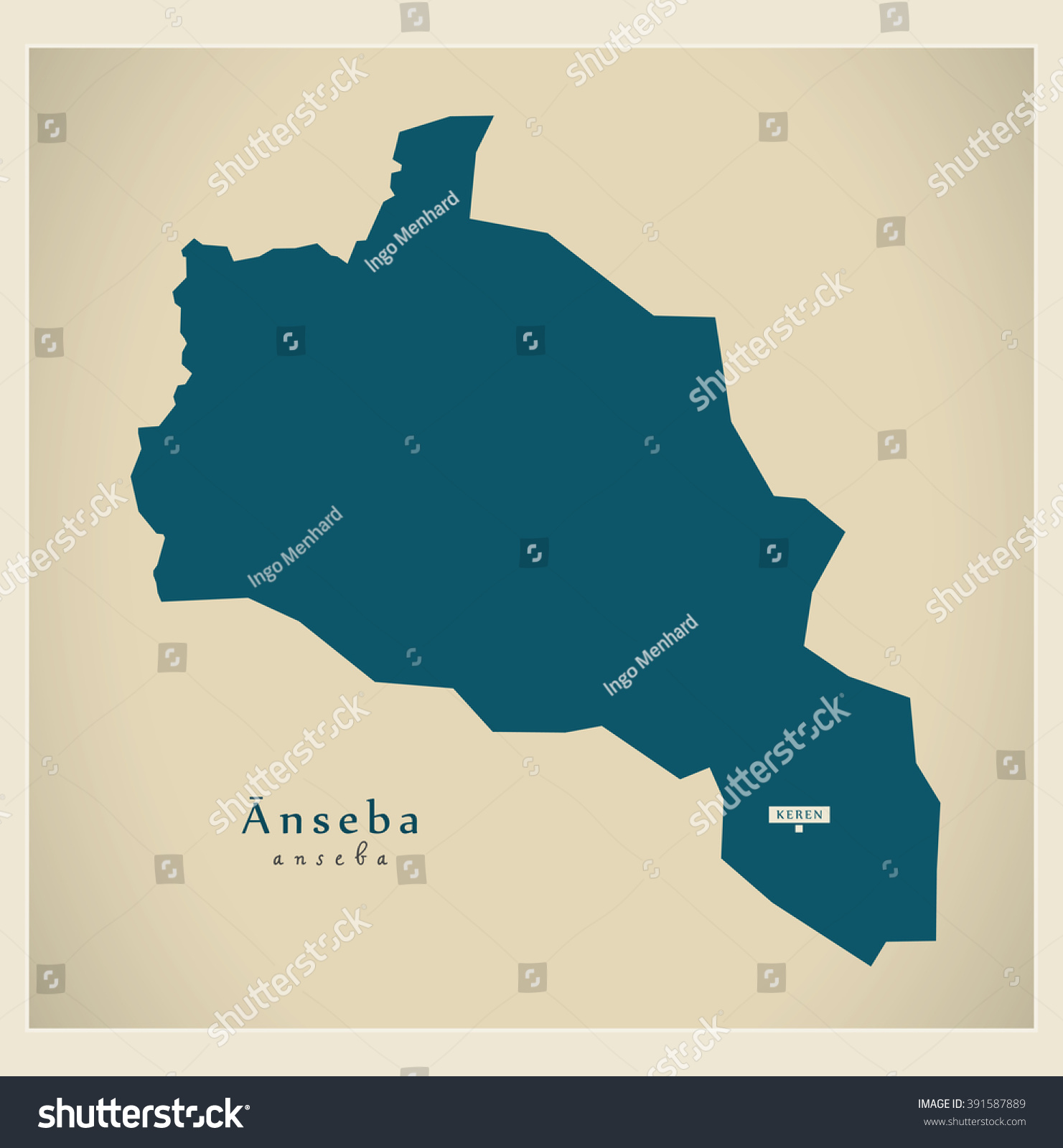 Modern Map Anseba Er: vector de stock (libre de regalías) 391587889 ...