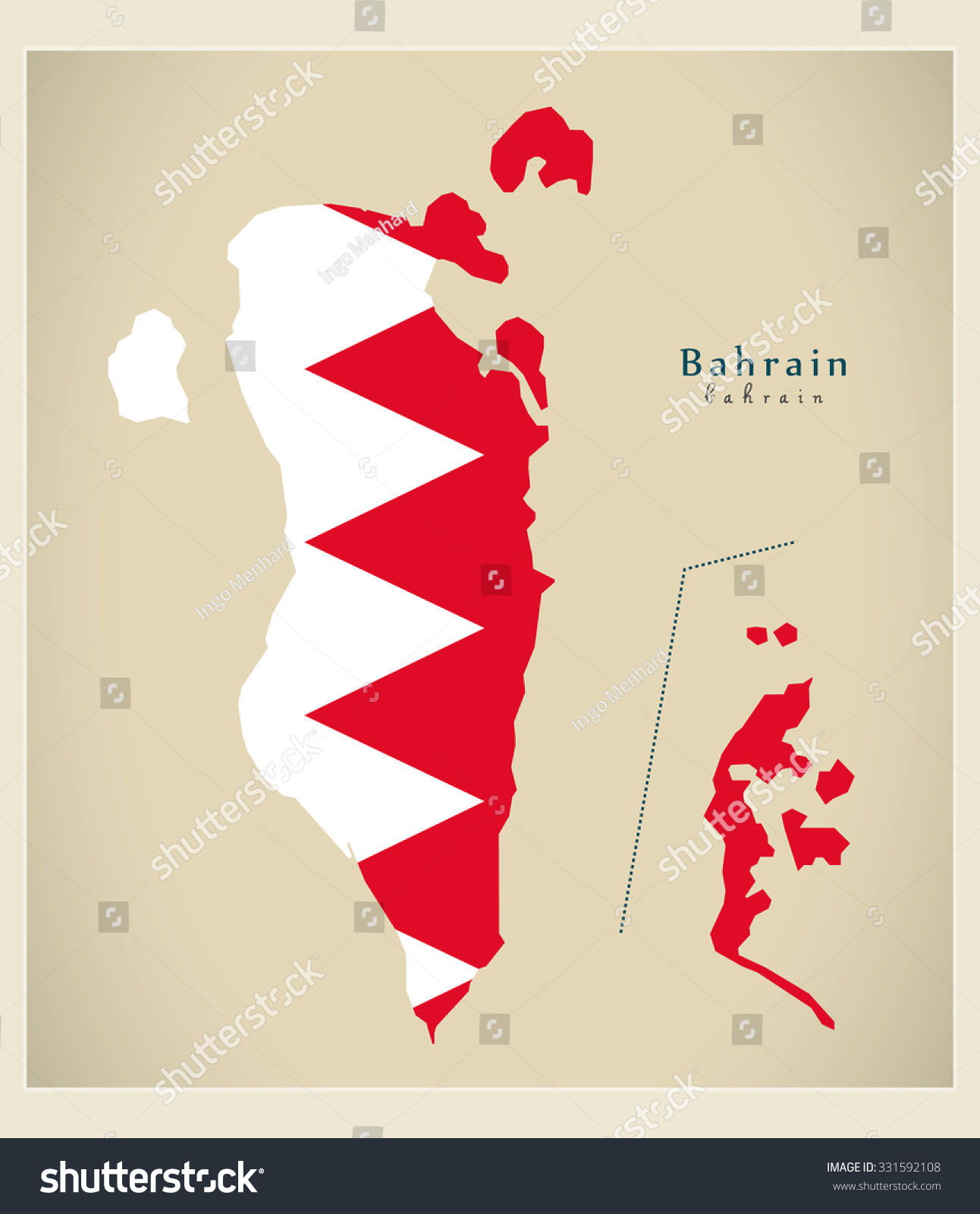 Modern Map Bahrain Flag Colored Bh Stock Vector (Royalty Free) 331592108