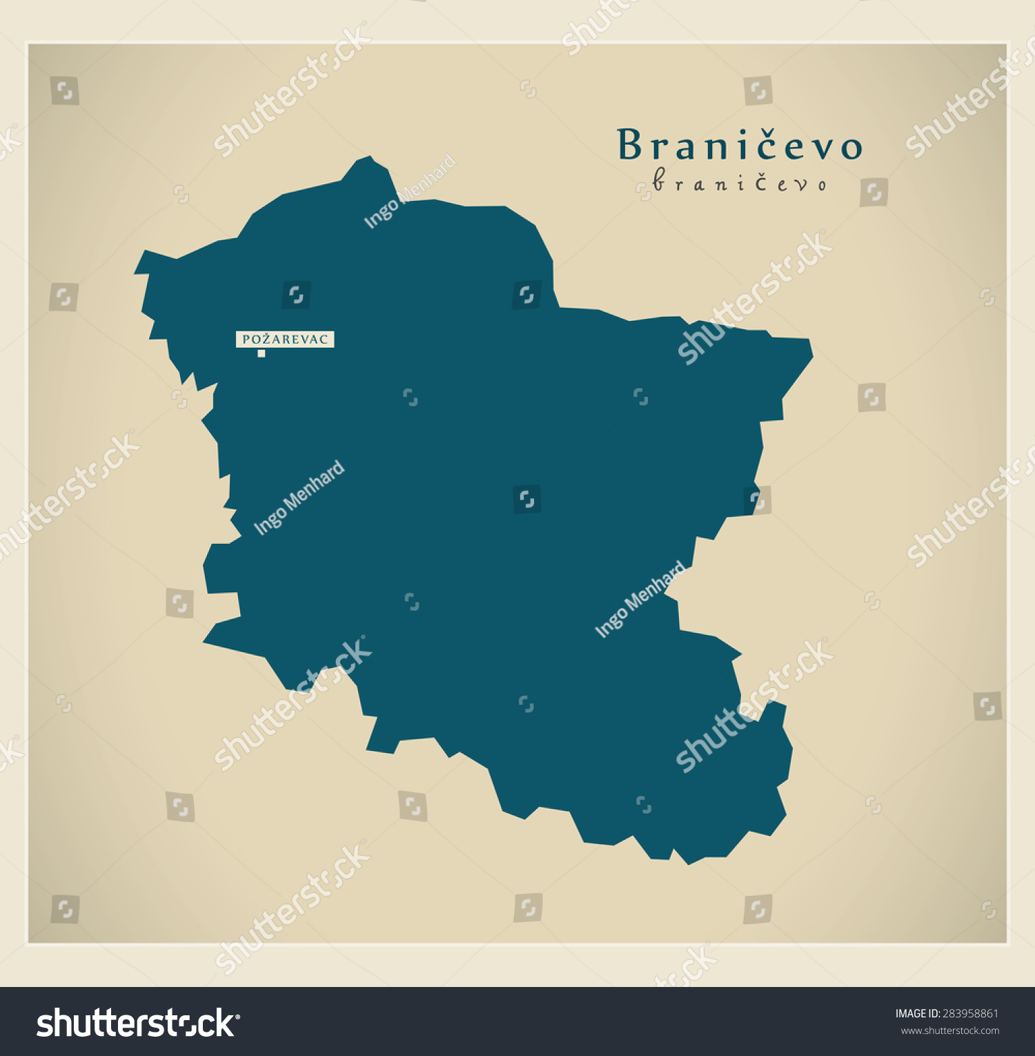 Modern Map Branicevo Rs Stock Vector (Royalty Free) 283958861