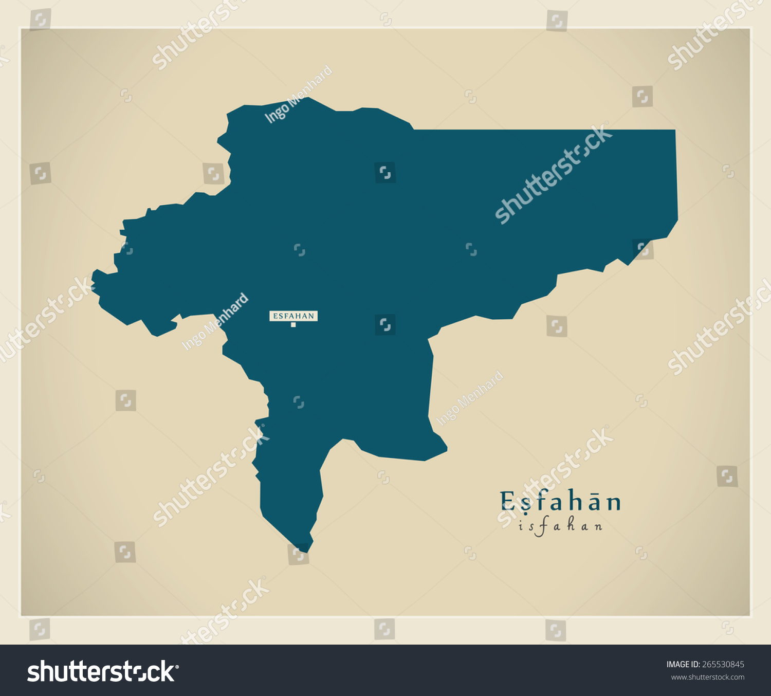 Modern Map Isfahan Ir Stock Vector (Royalty Free) 265530845