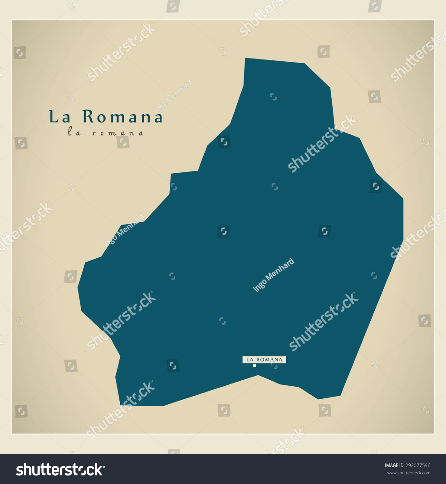 Modern Map La Romana Do Stock Vector (Royalty Free) 292077596 ...
