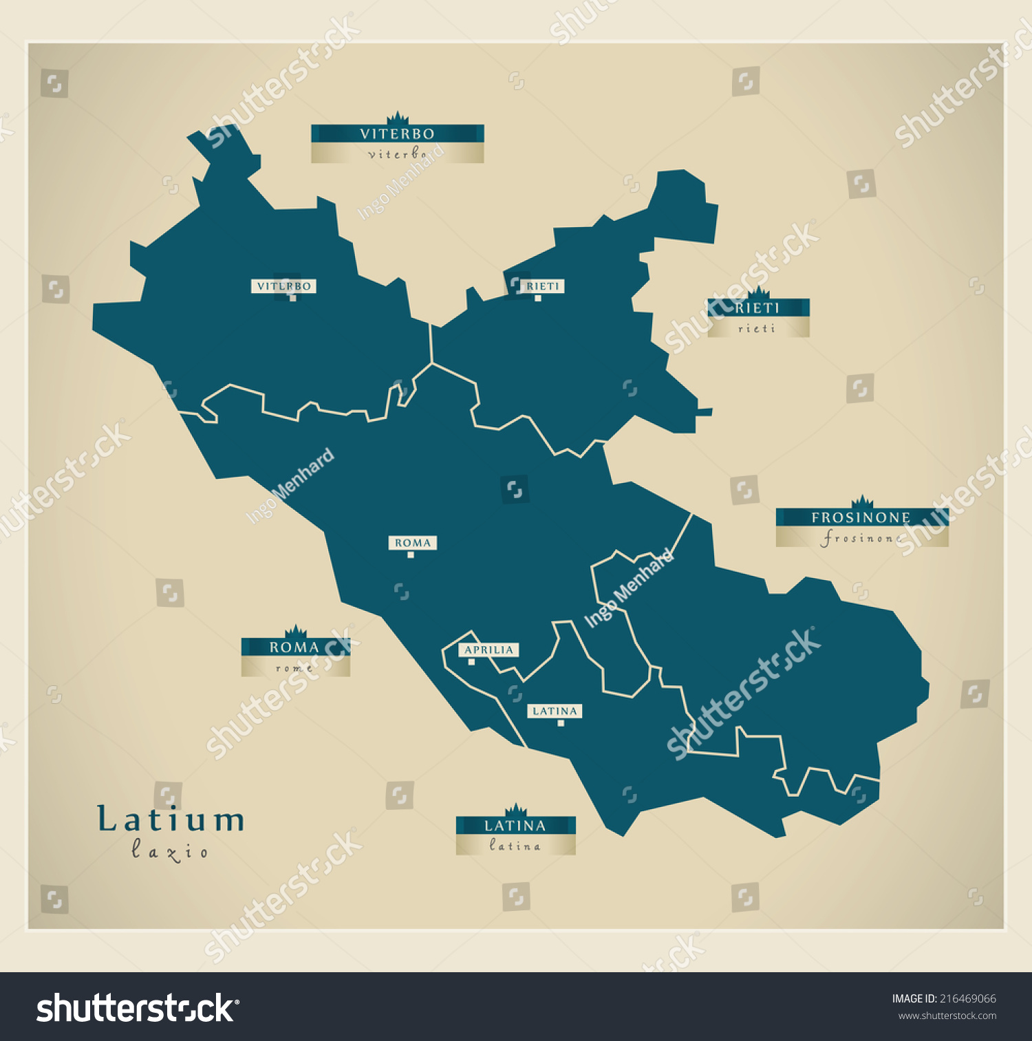 Modern Map - Latium It Stock Vector Illustration 216469066 : Shutterstock