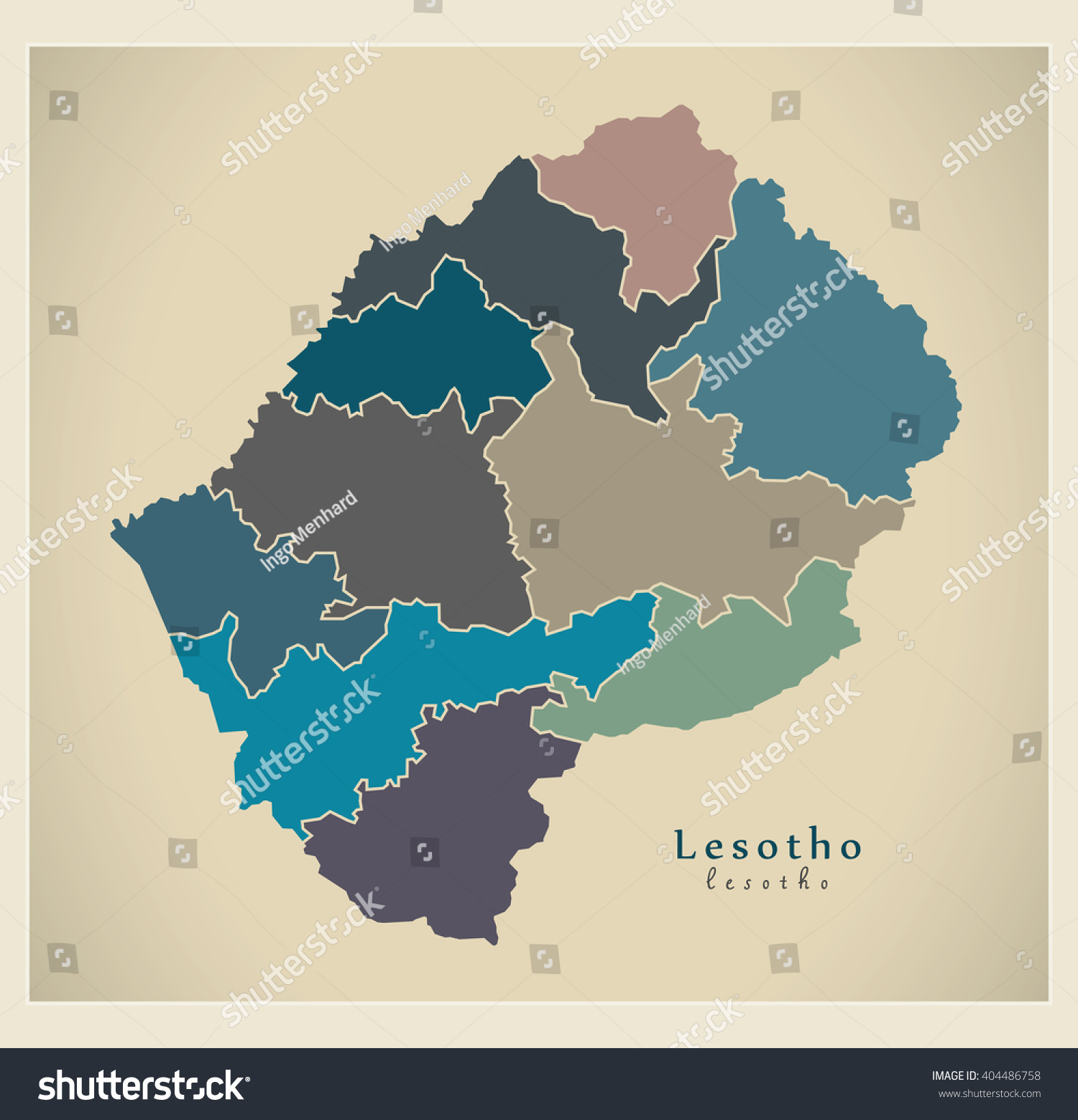 Modern Map Lesotho Districts Colored Ls Stock Vector (Royalty Free ...