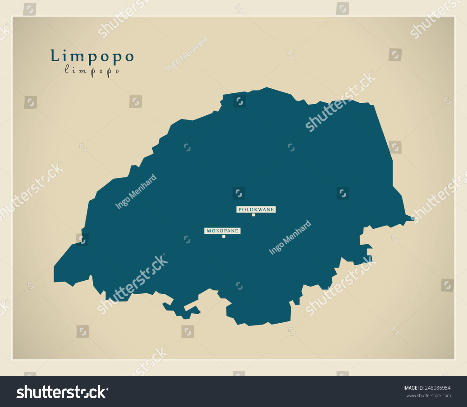 Modern Map Limpopo Za Stock Vector (Royalty Free) 248086954