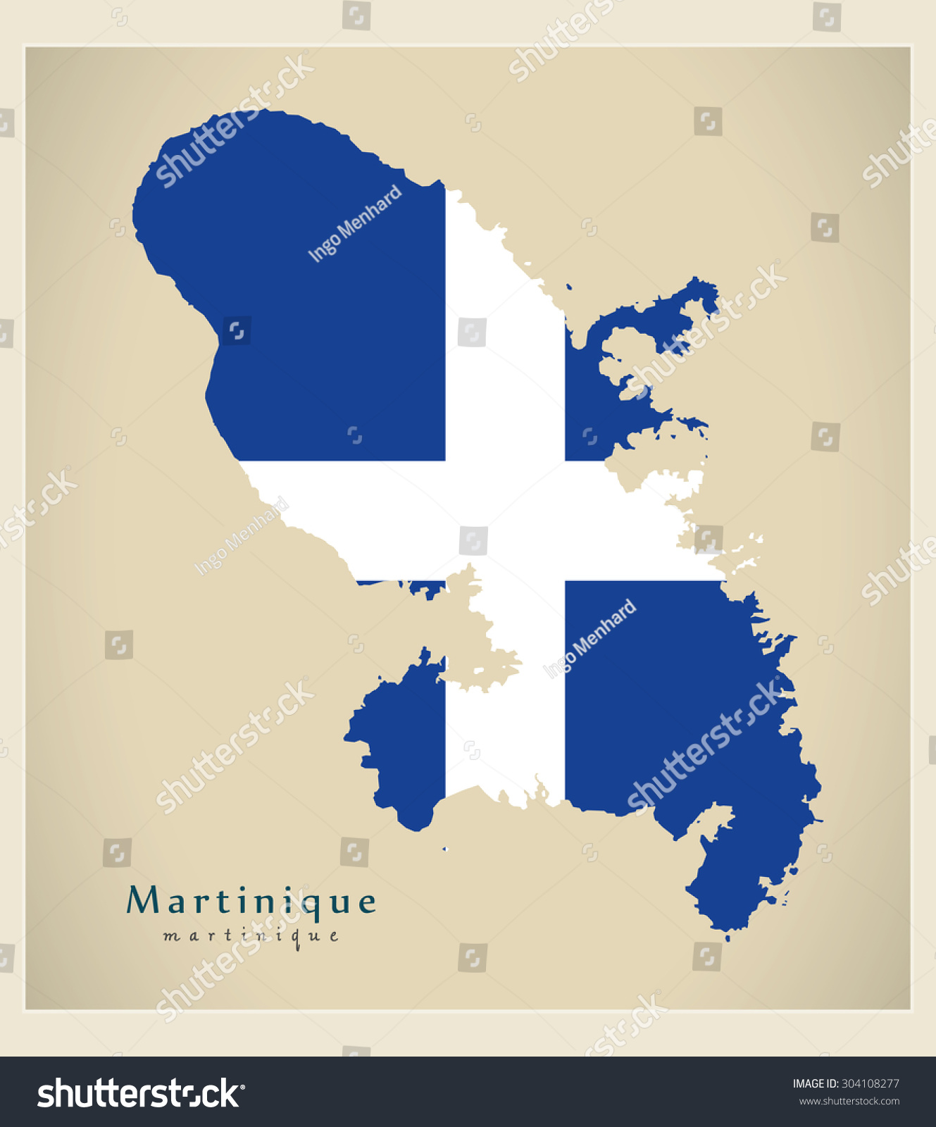 Modern Map Martinique Colored Mq Stock Vector (Royalty Free) 304108277 ...