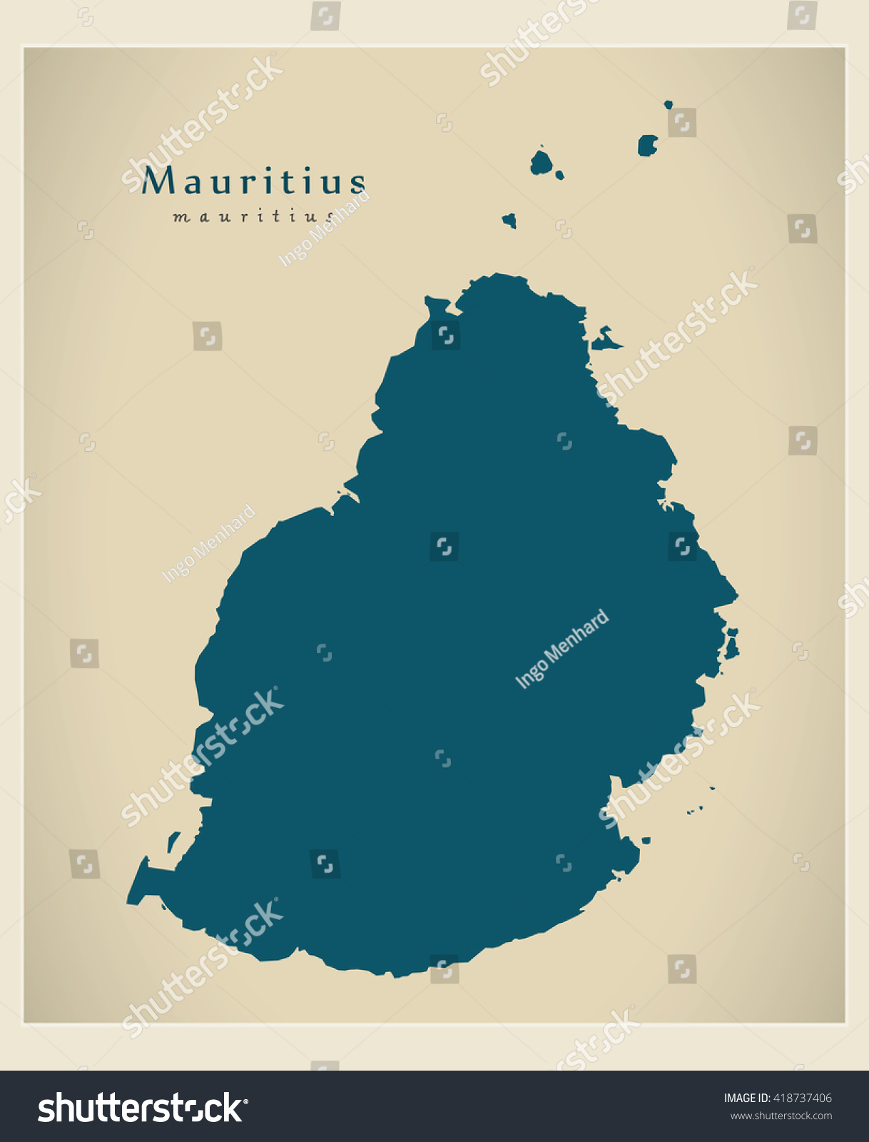 Modern Map Mauritius Mu Stock Vector (Royalty Free) 418737406