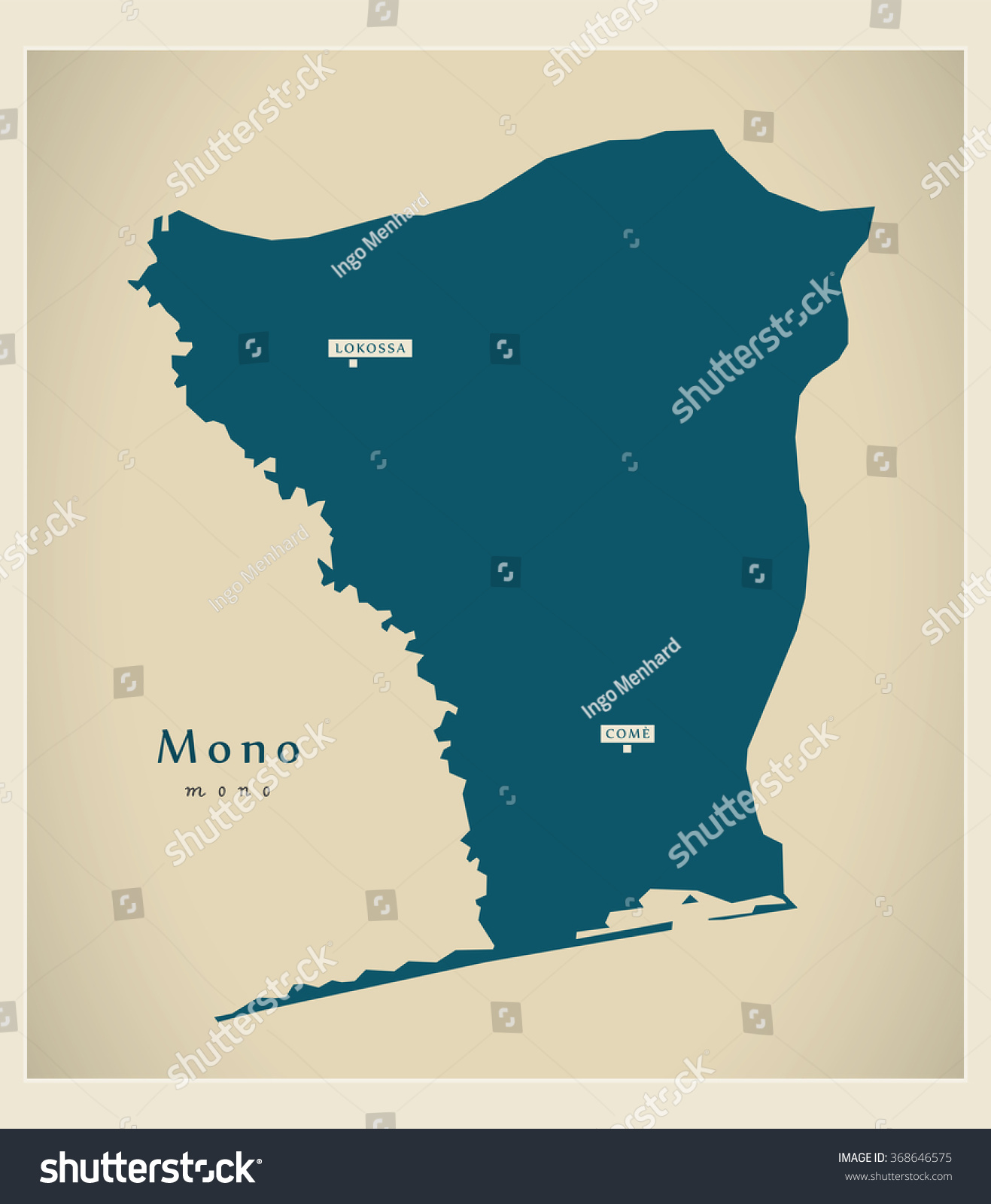 Modern Map Mono Bj Stock Vector (Royalty Free) 368646575 | Shutterstock