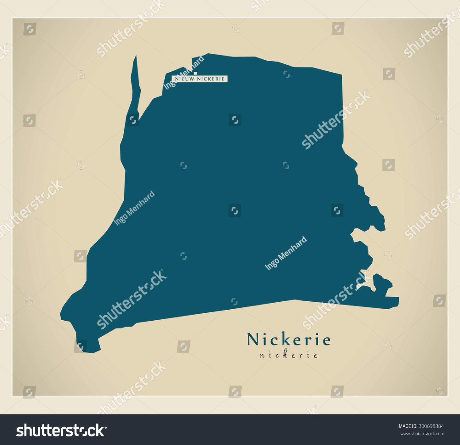 Modern Map Nickerie Sr Stock Vector (Royalty Free) 300698384