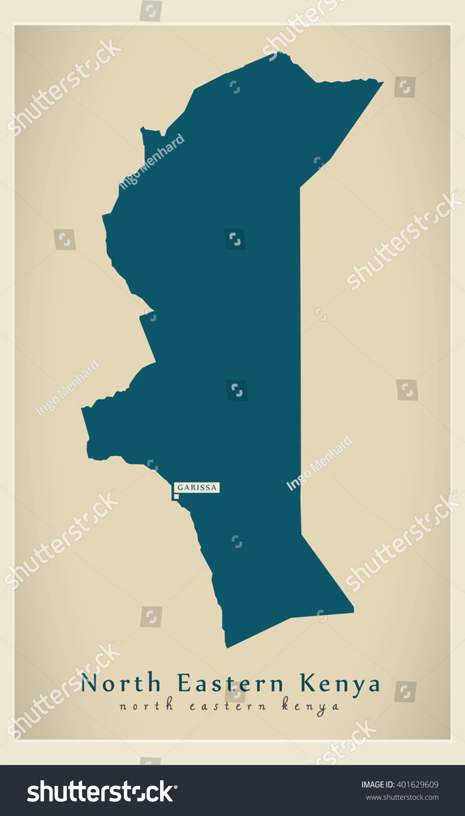 Modern Map North Eastern Kenya Ke Stock Vector (Royalty Free) 401629609