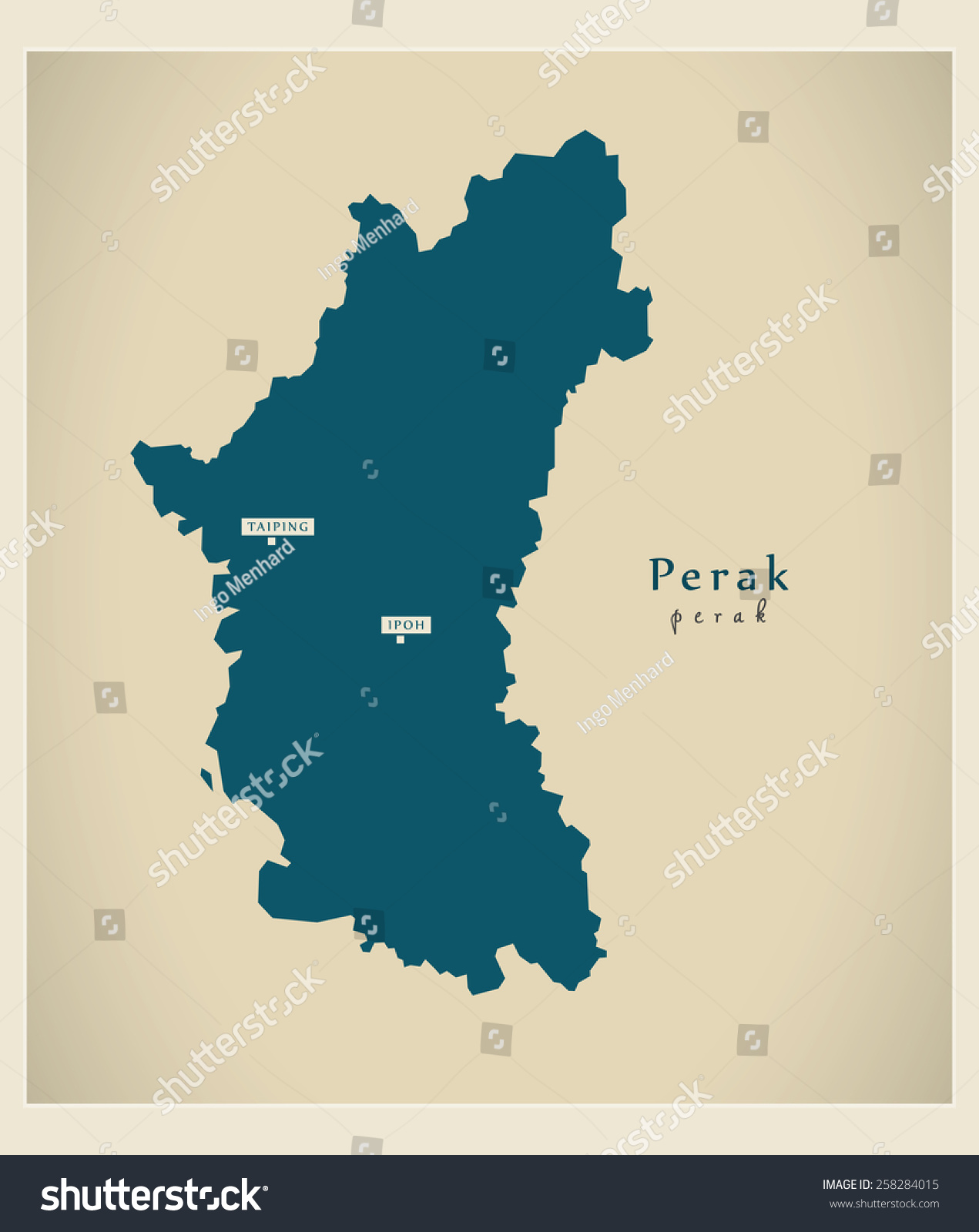 Modern Map Perak My Stock Vector (Royalty Free) 258284015 | Shutterstock