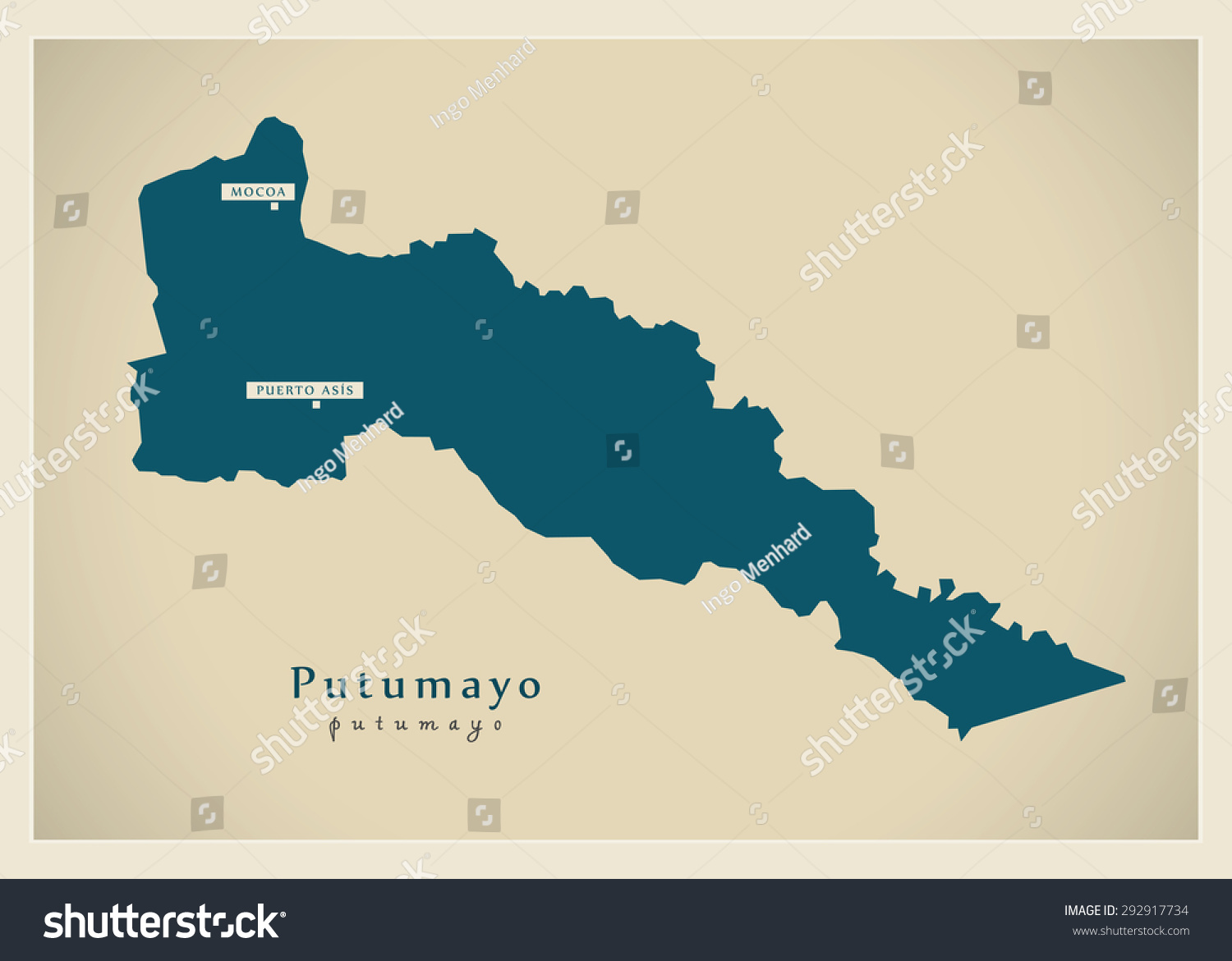 Modern Map Putumayo Co Stock Vector (Royalty Free) 292917734 | Shutterstock