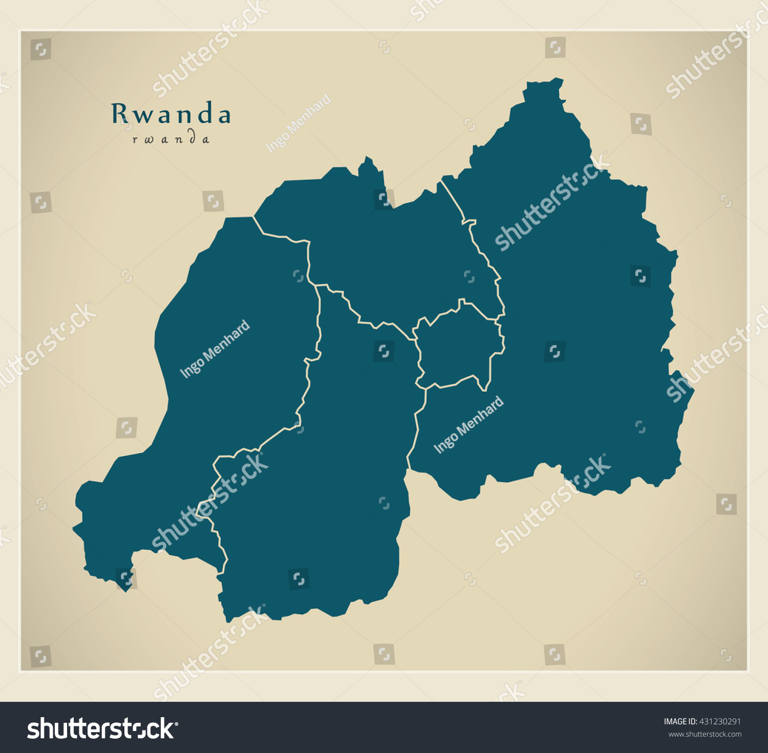 Modern Map Rwanda Provinces Rw Stock Vector (Royalty Free) 431230291