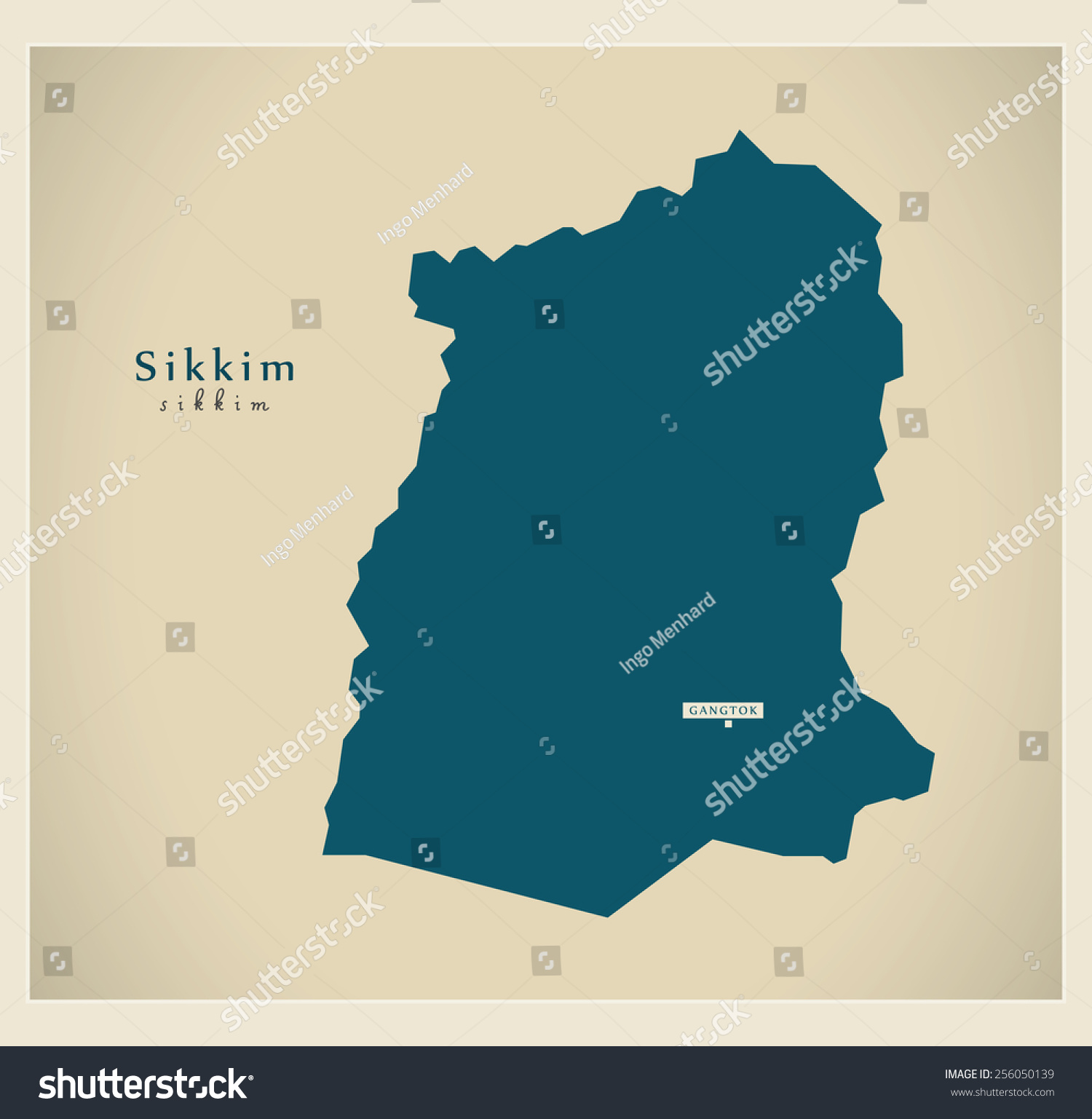 Modern Map Sikkim Stock Vector (Royalty Free) 256050139