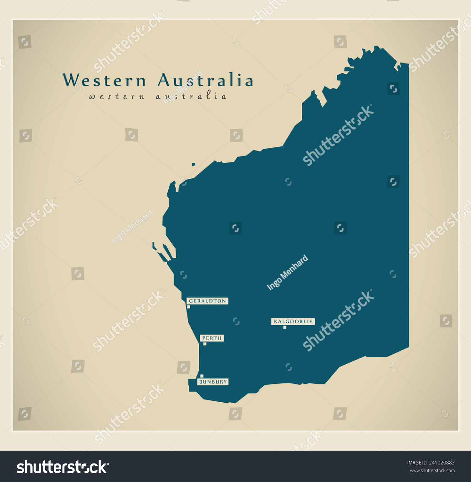 Modern Map Western Australia Au: vector de stock (libre de regalías ...