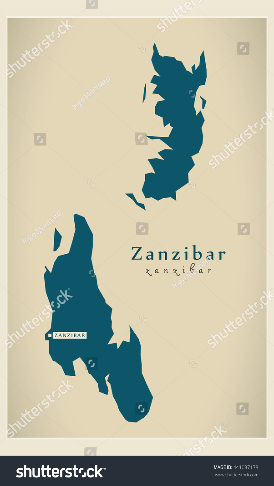 Modern Map Zanzibar Tz Stock Vector (Royalty Free) 441087178 | Shutterstock