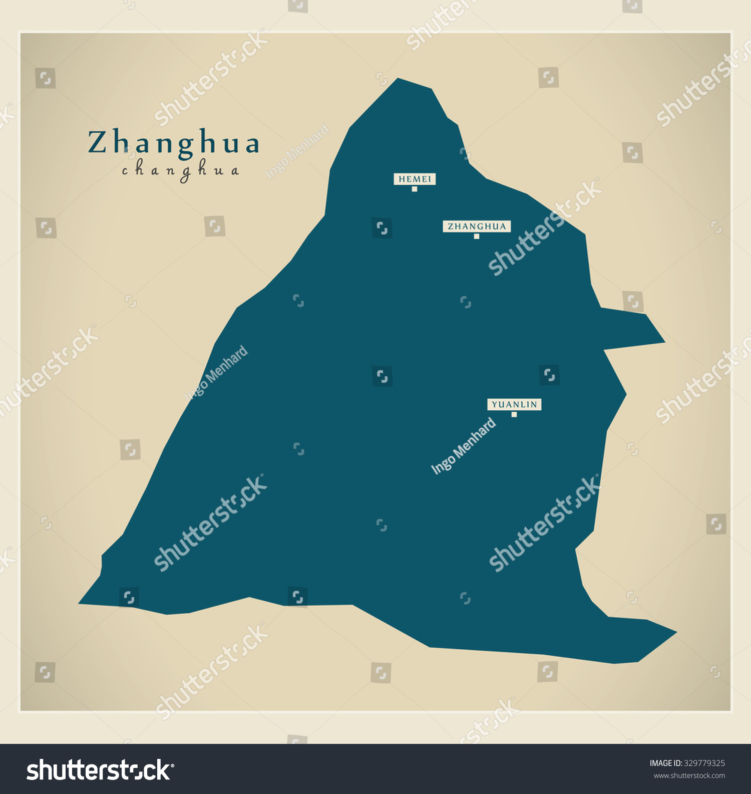 Modern Map Zhanghua Tw Stock Vector (Royalty Free) 329779325 | Shutterstock