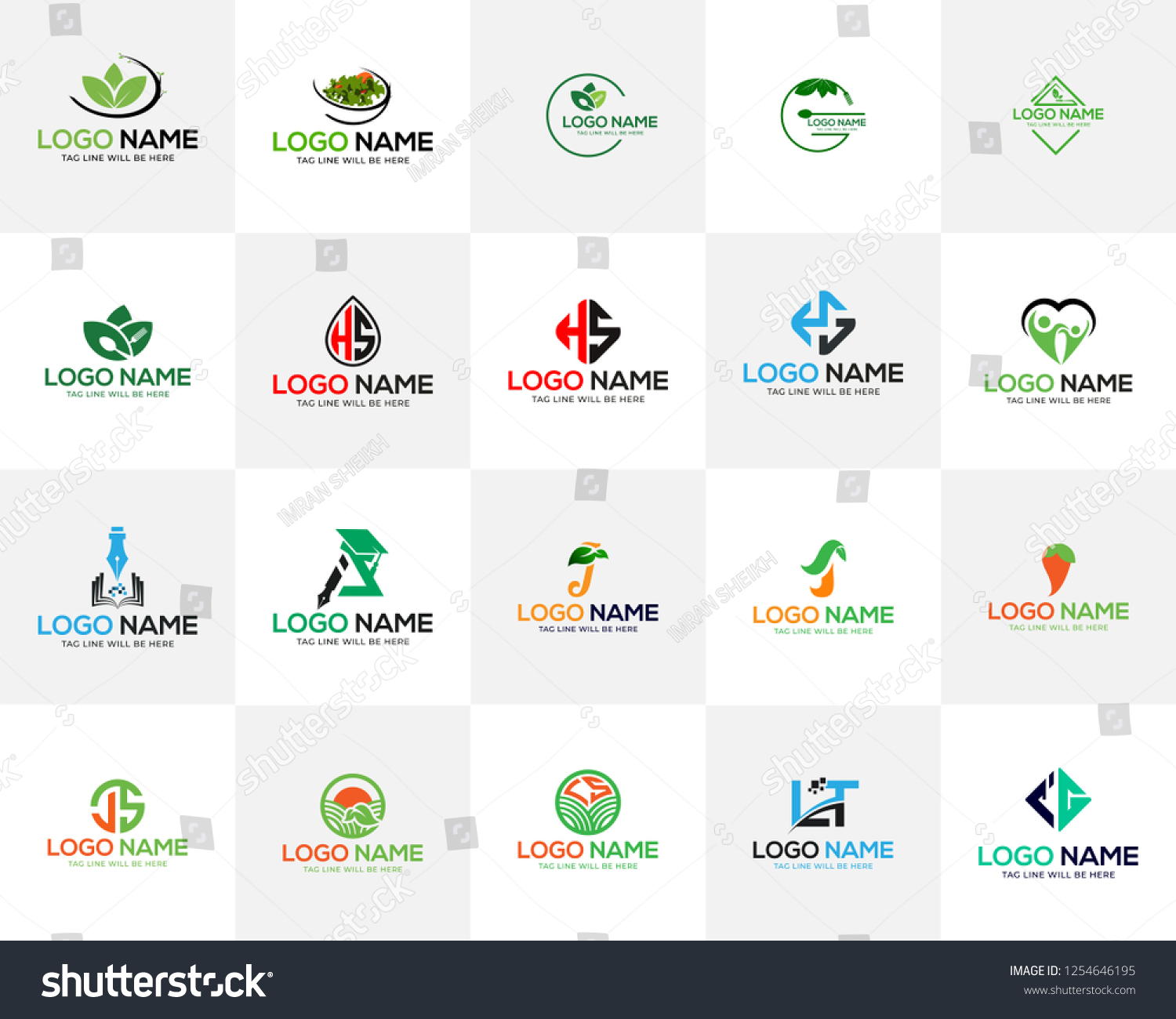 Modern Minimal Mega Vector Logo Set Stock Vector (Royalty Free) 1254646195