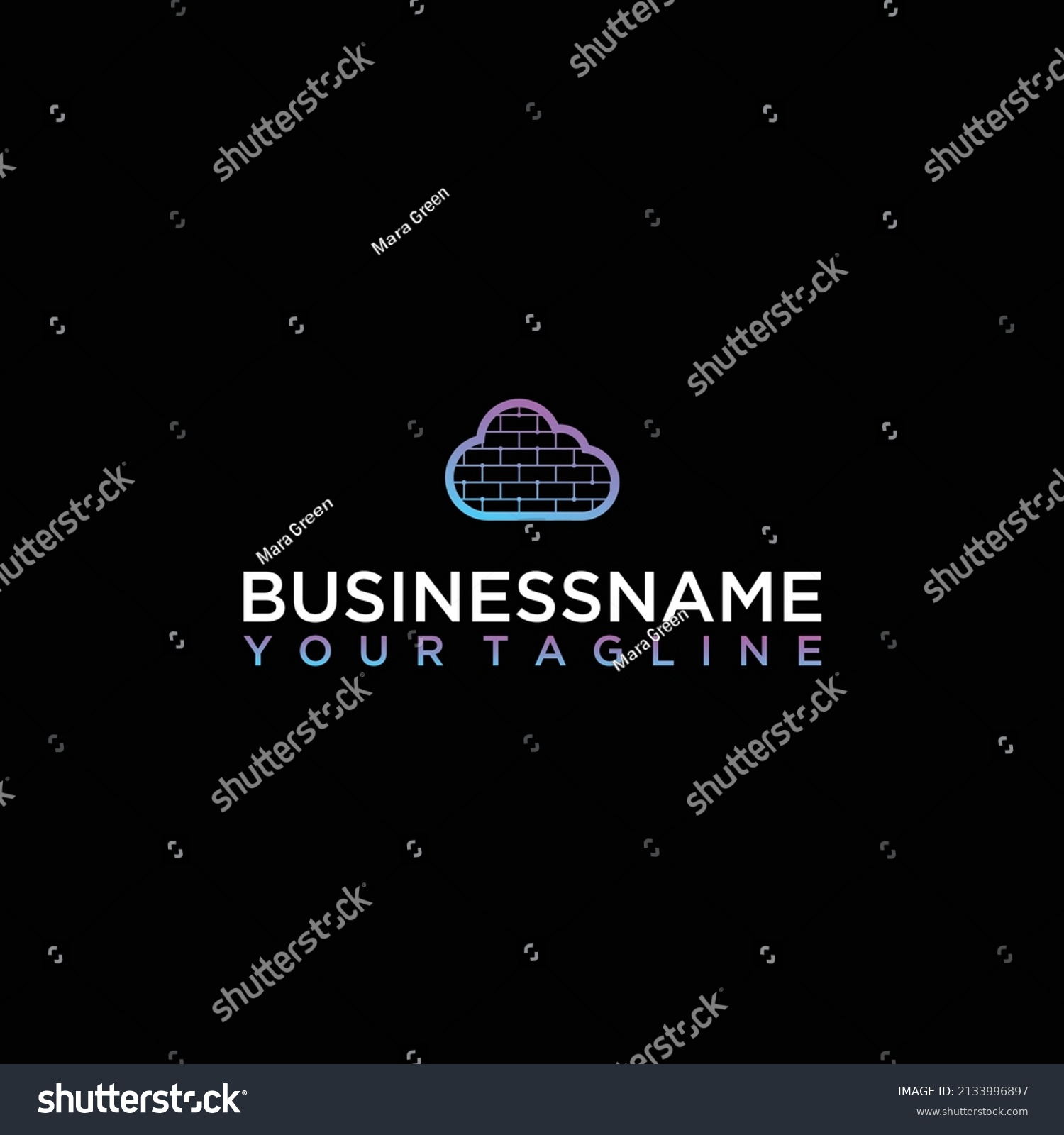 Modern Minimalist Cloud Logo Design Stock Vector (Royalty Free ...