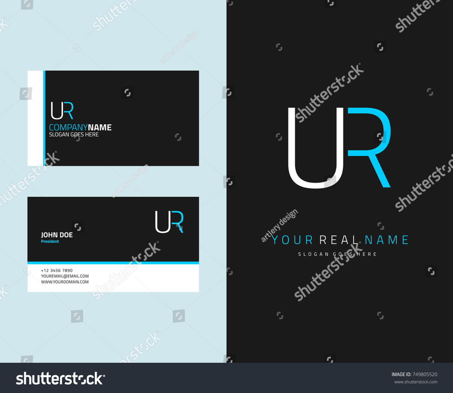 Modern Minimalist Initial U R Logo Stock Vector (Royalty Free ...