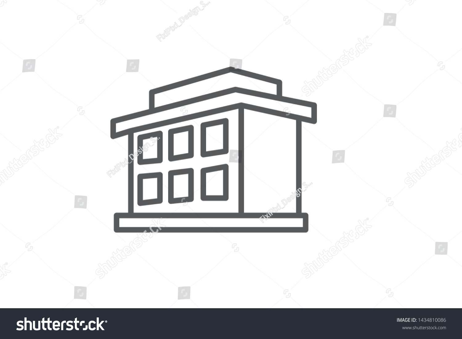 Modern Office Building Icon Vector Stock Vector (Royalty Free) 1434810086