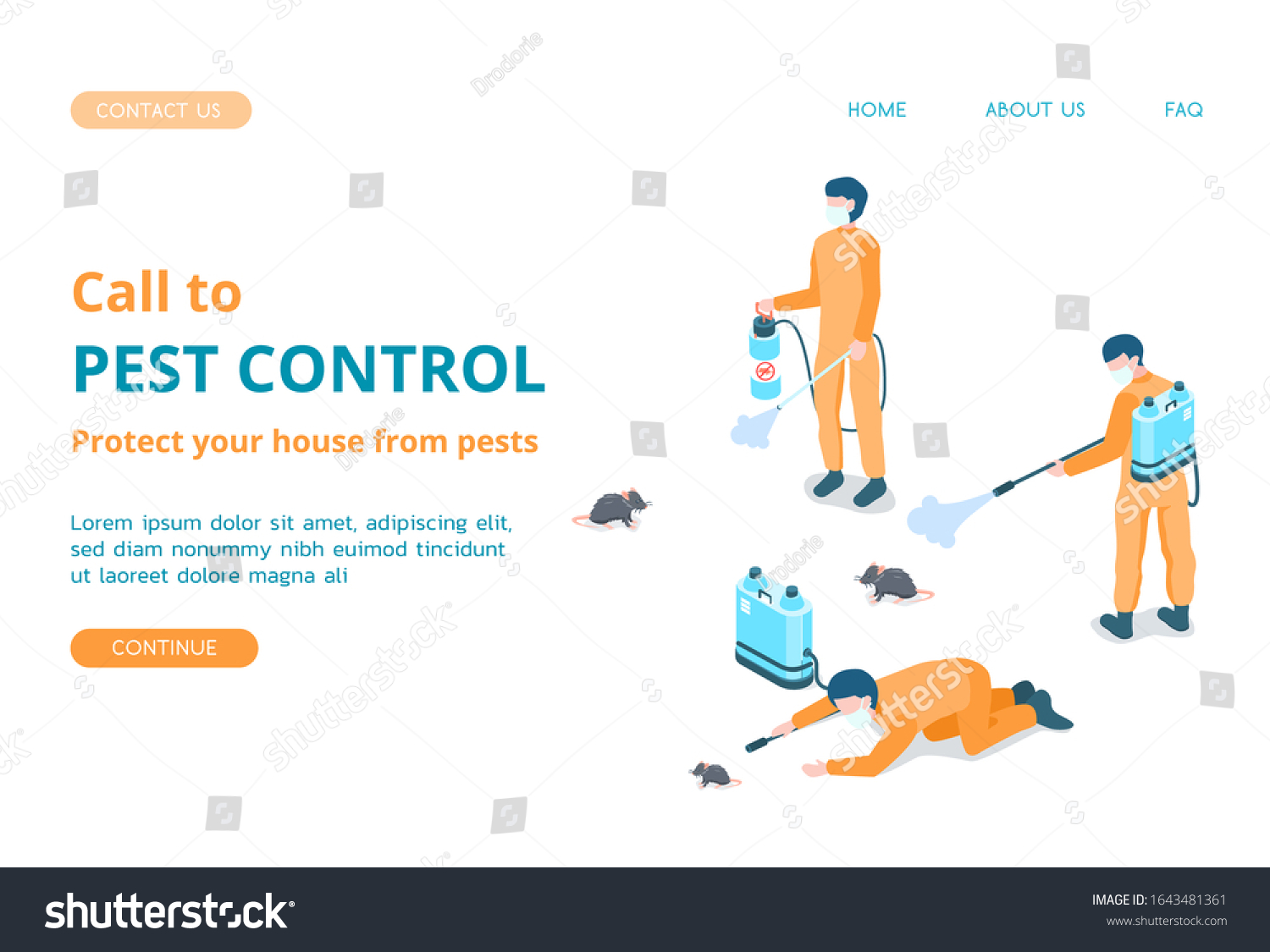 Modern Pest Control Vector Isometric Illustration Stock Vector (Royalty ...