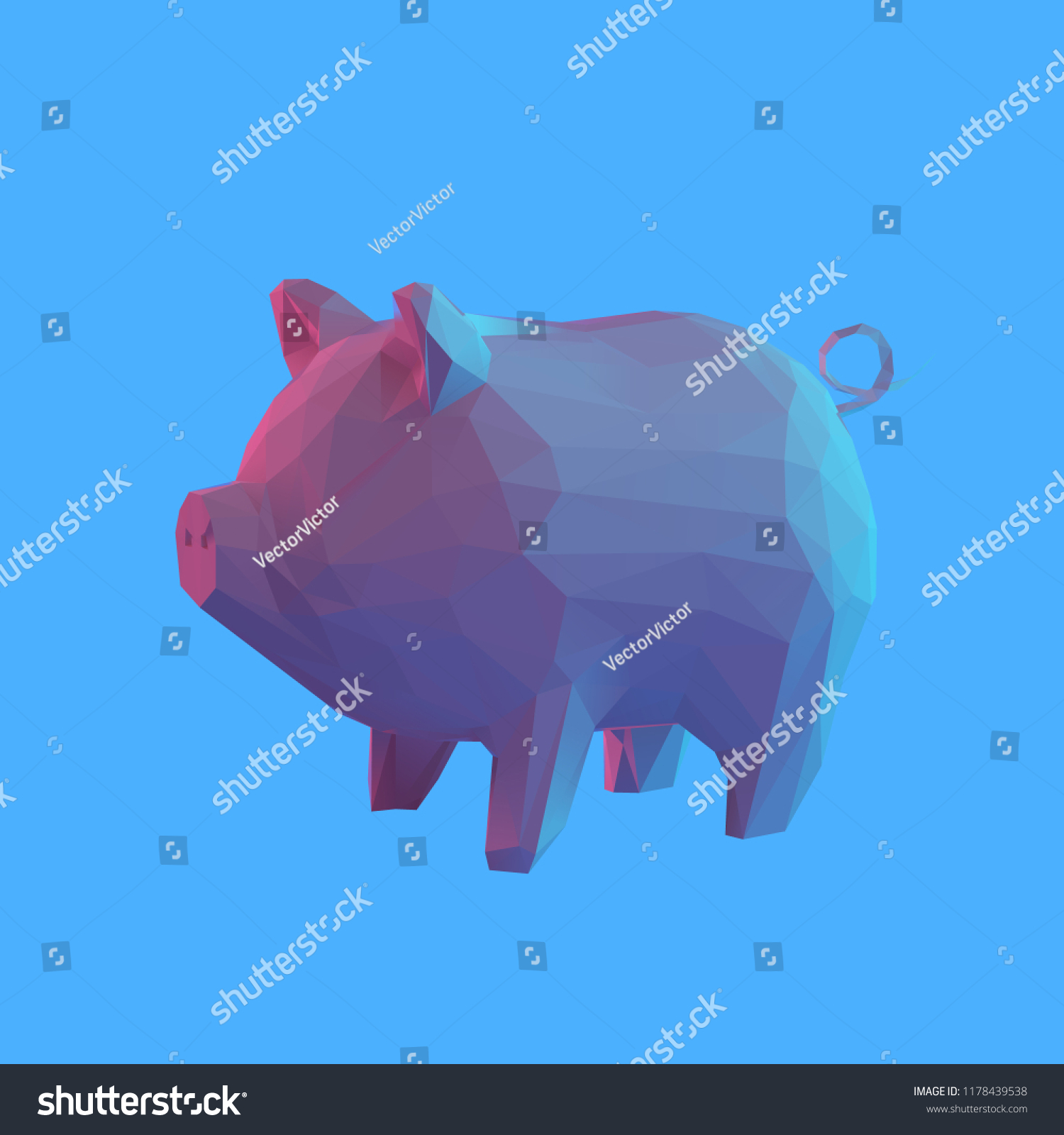 Modern Pig Low Poly Vector 3d Stock Vector (Royalty Free) 1178439538 ...