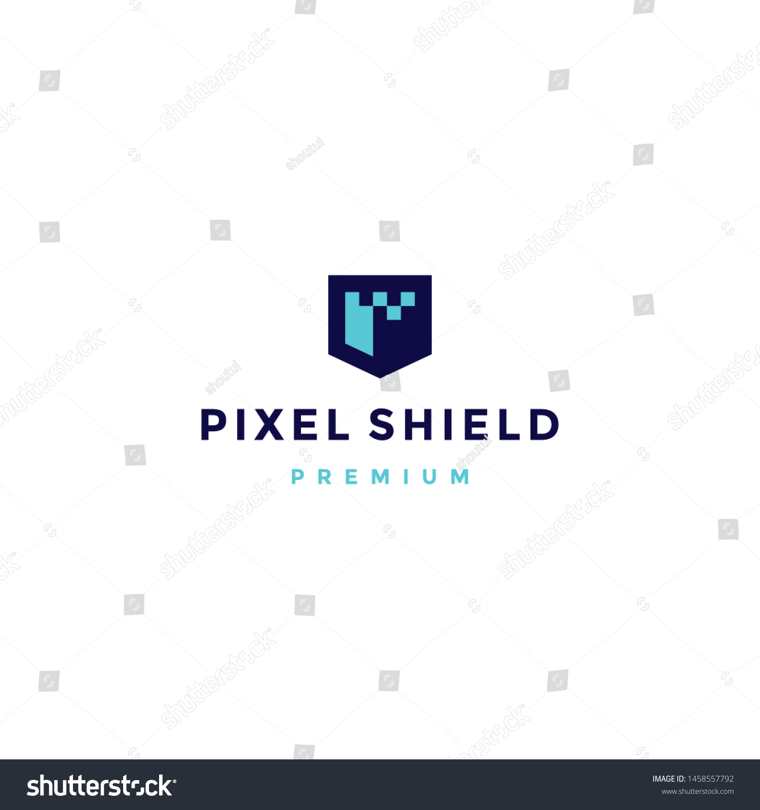 Modern Pixel Shield Logo Template Stock Vector (Royalty Free ...