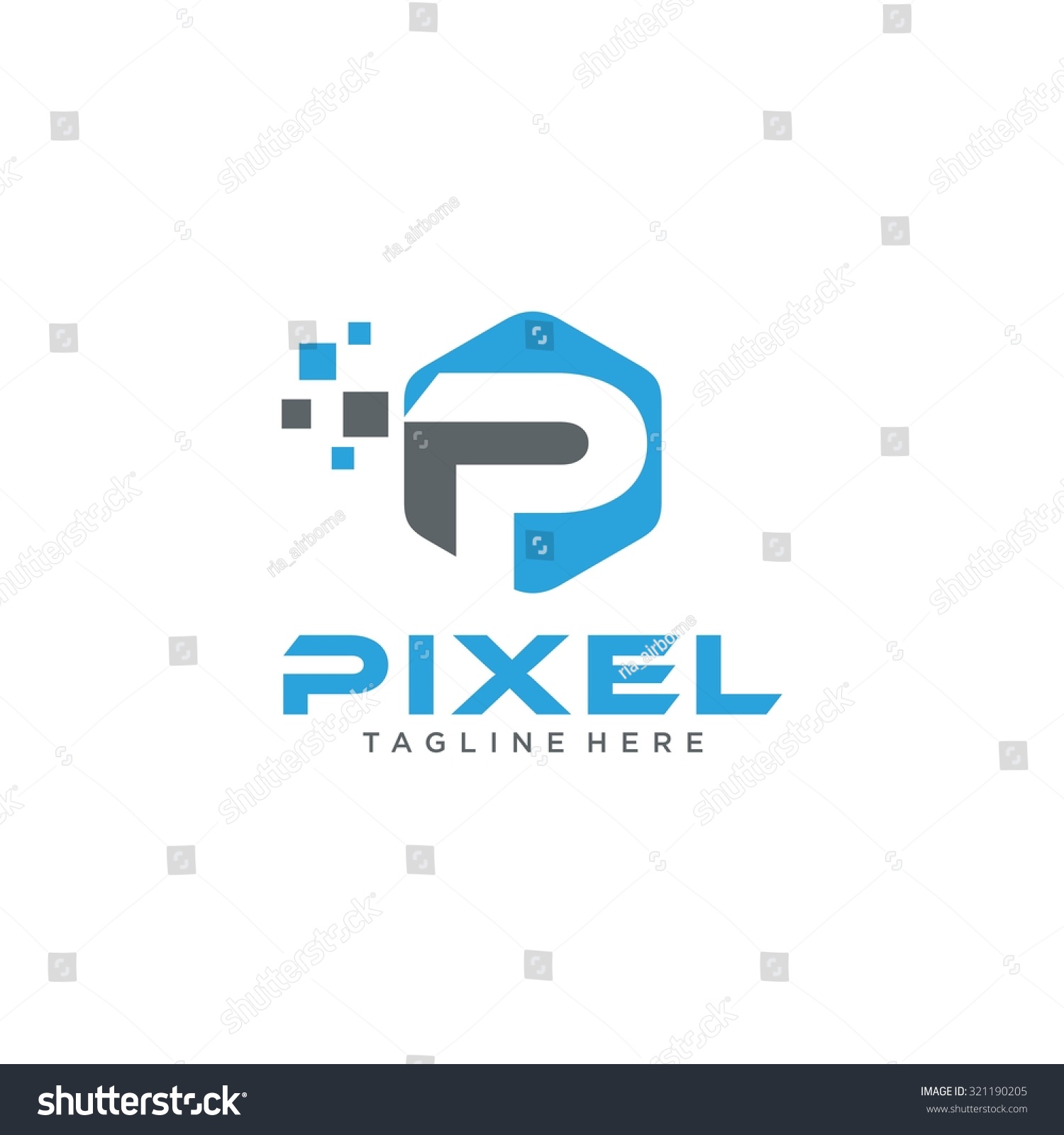 Modern Pixelated Logo Template Vector Stock Vector (Royalty Free ...