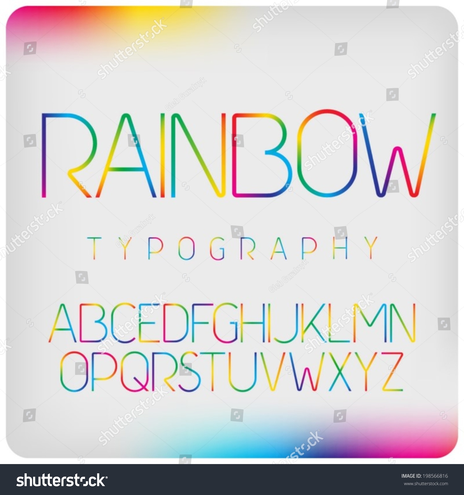 Modern Rainbow Gradient Colors Font Stock Vector (Royalty Free ...