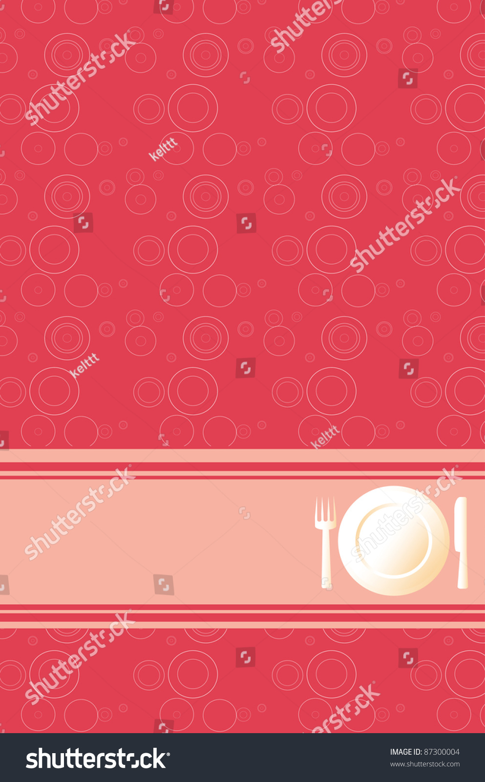 Modern Red Background Cute Dinner Menu Stock Vector (Royalty Free ...