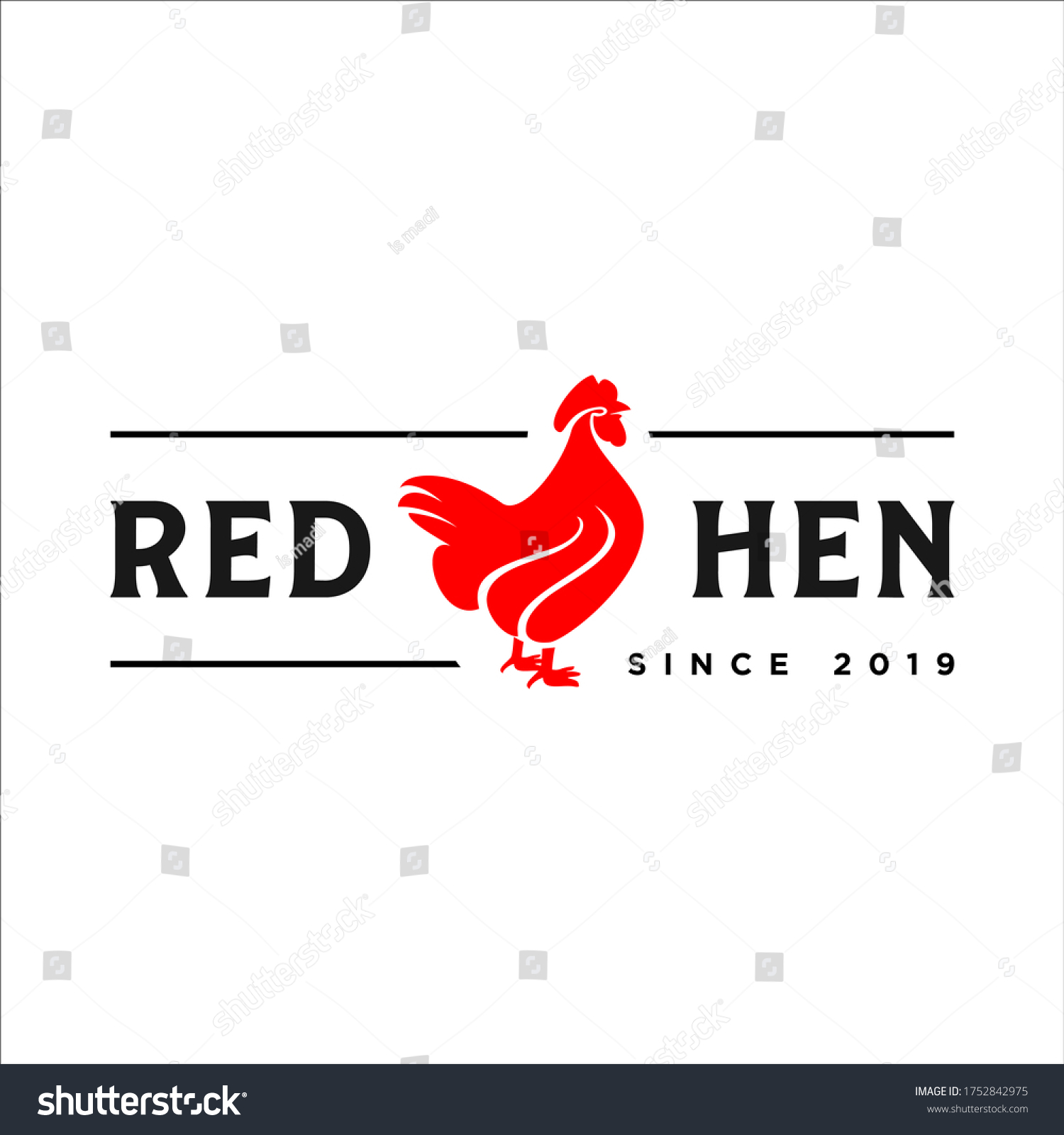 Modern Red Hen Logo Design Template: เวกเตอร์สต็อก (ปลอดค่าลิขสิทธิ์ ...