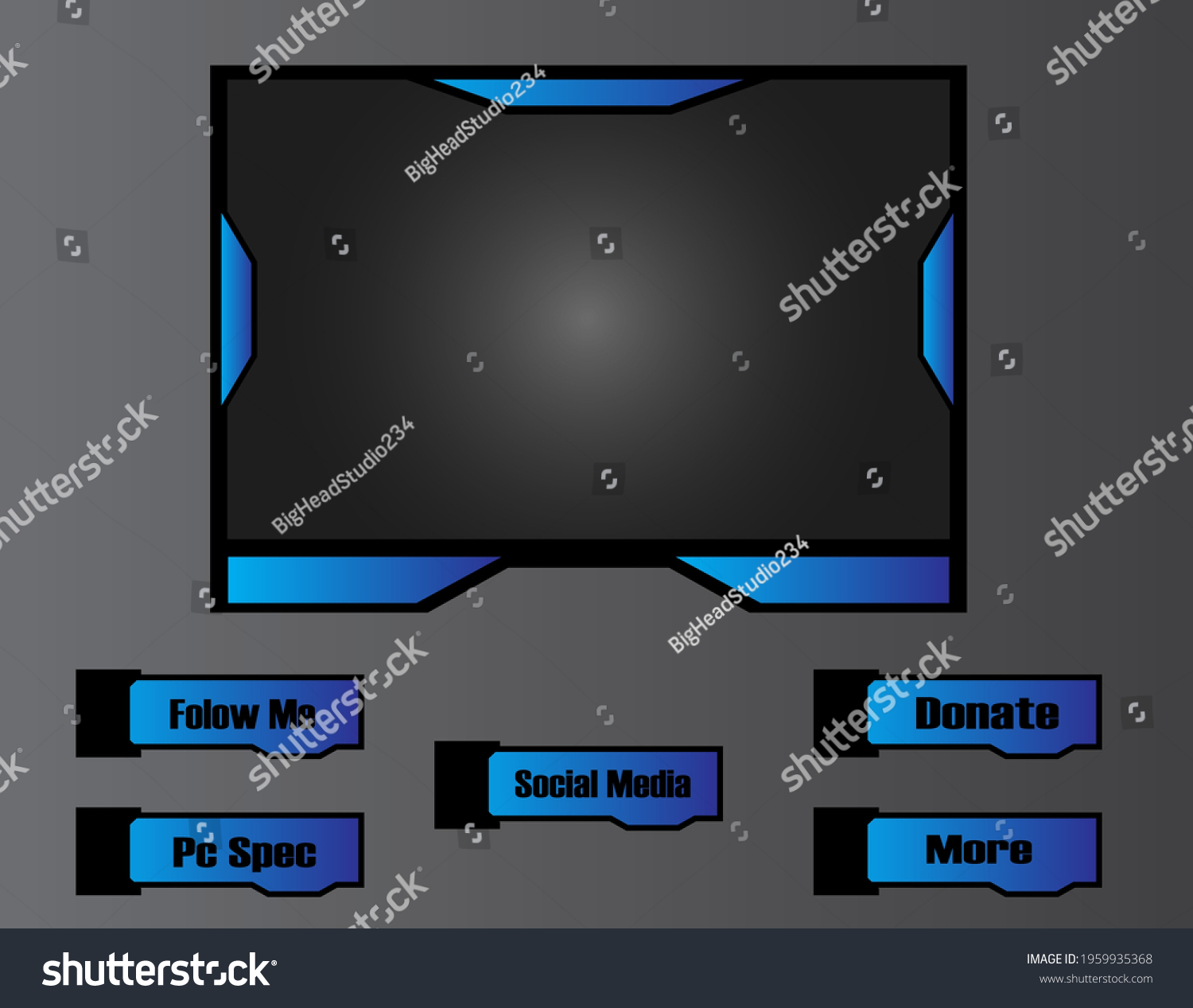 Modern Robotic Live Stream Overlay Design Stock Vector (Royalty Free ...