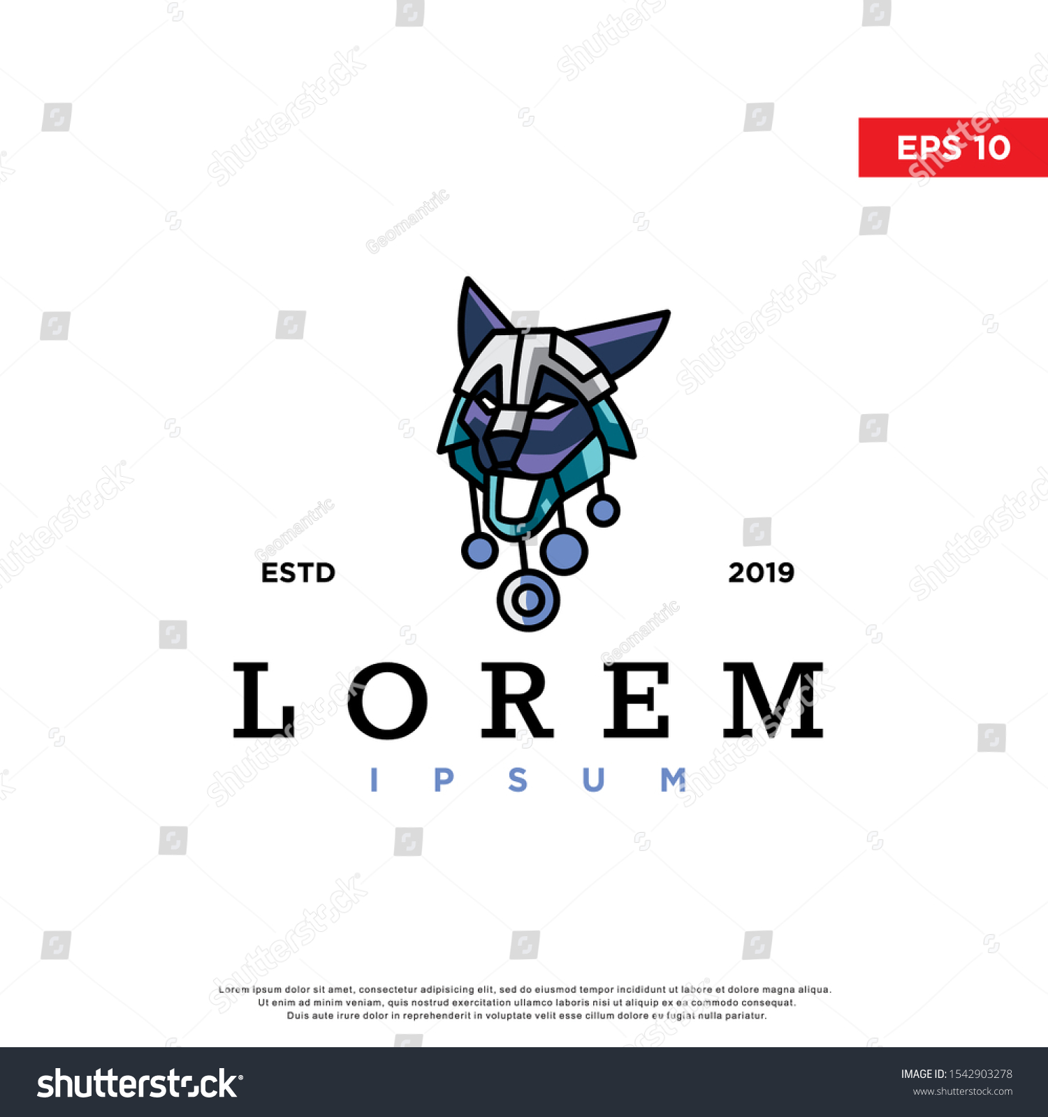 Modern Robotic Wolf Logo Simple Icon Stock Vector (Royalty Free ...