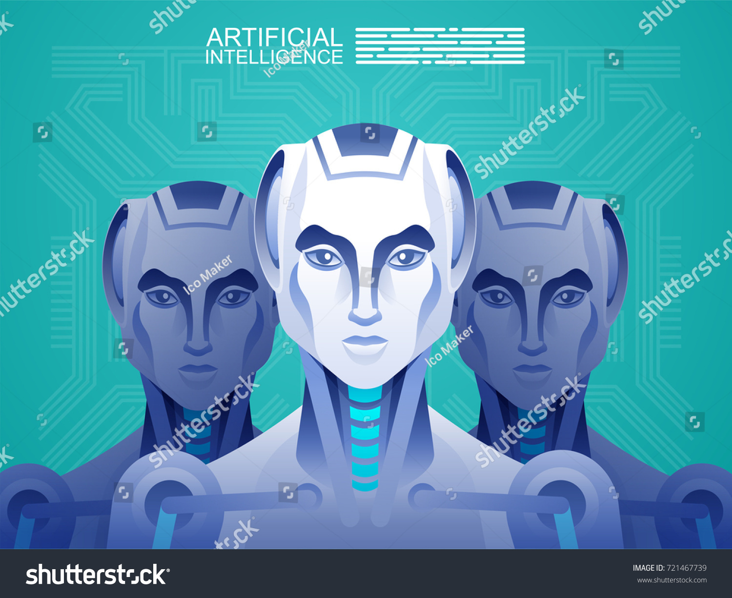 Modern Robots Group Futuristic Artificial Intelligence: เวกเตอร์สต็อก ... Modern Robots Group Futuristic Artificial Intelligence: เวกเตอร์สต็อก ...