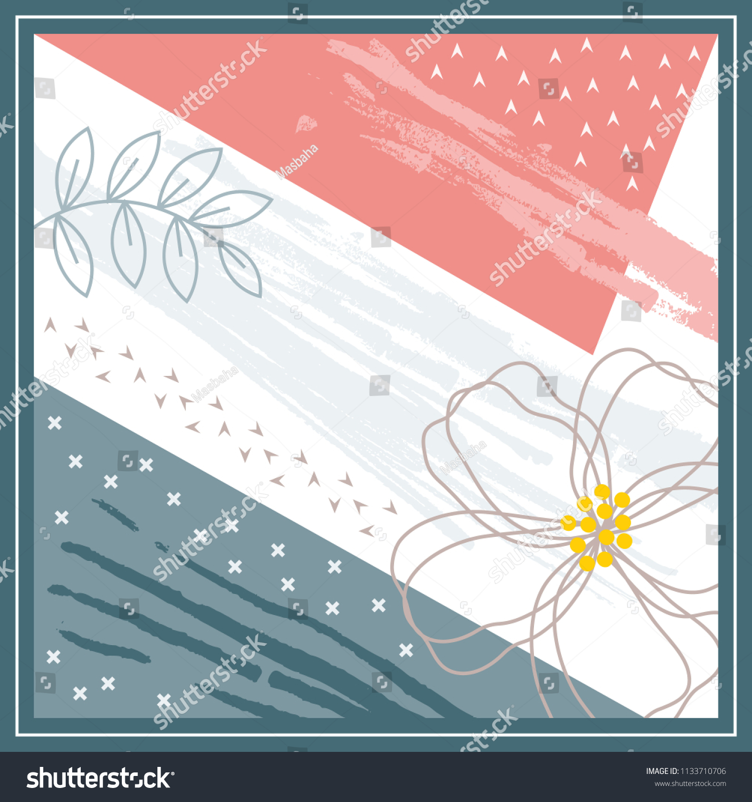 Modern Scarf Pattern Design: vector de stock (libre de regalías ...