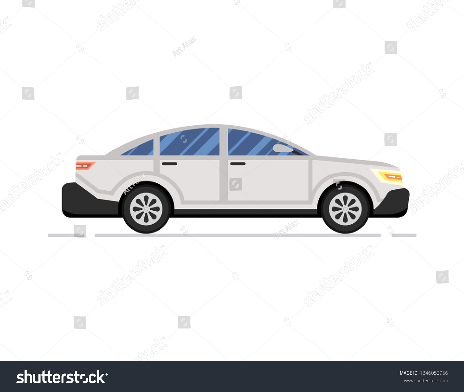 Modern Sedan Vector Illustration Stock Vector (Royalty Free) 1346052956 ...