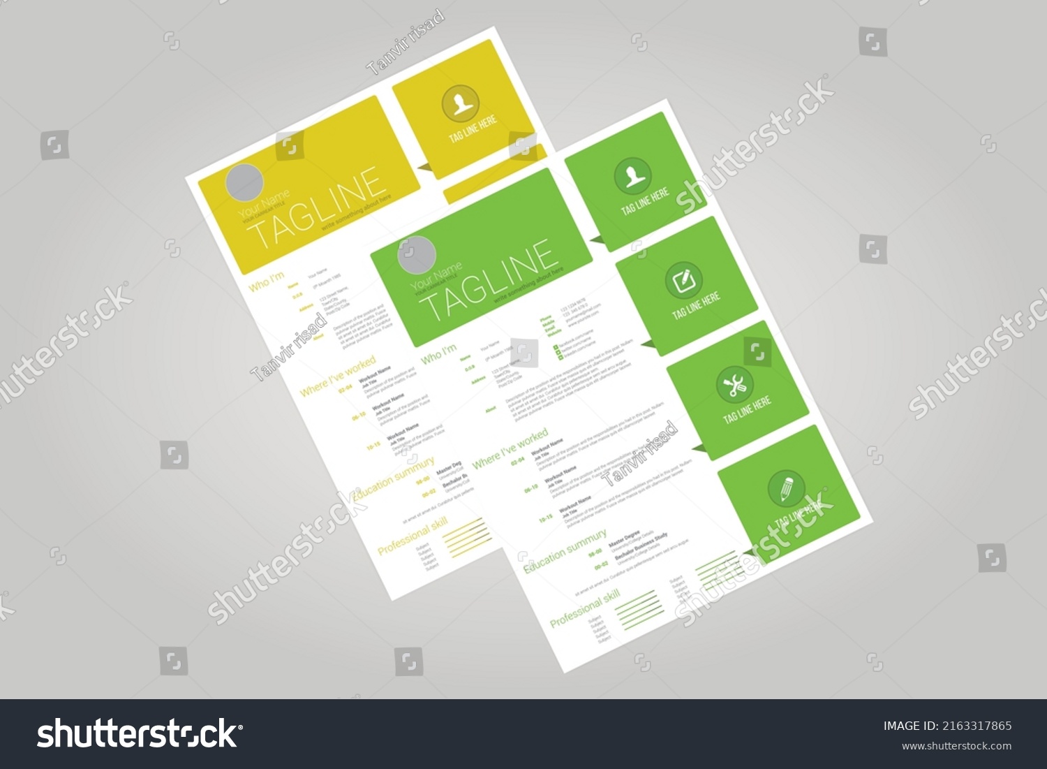 Modern Simple Resume Template Design Stock Vector (Royalty Free ...