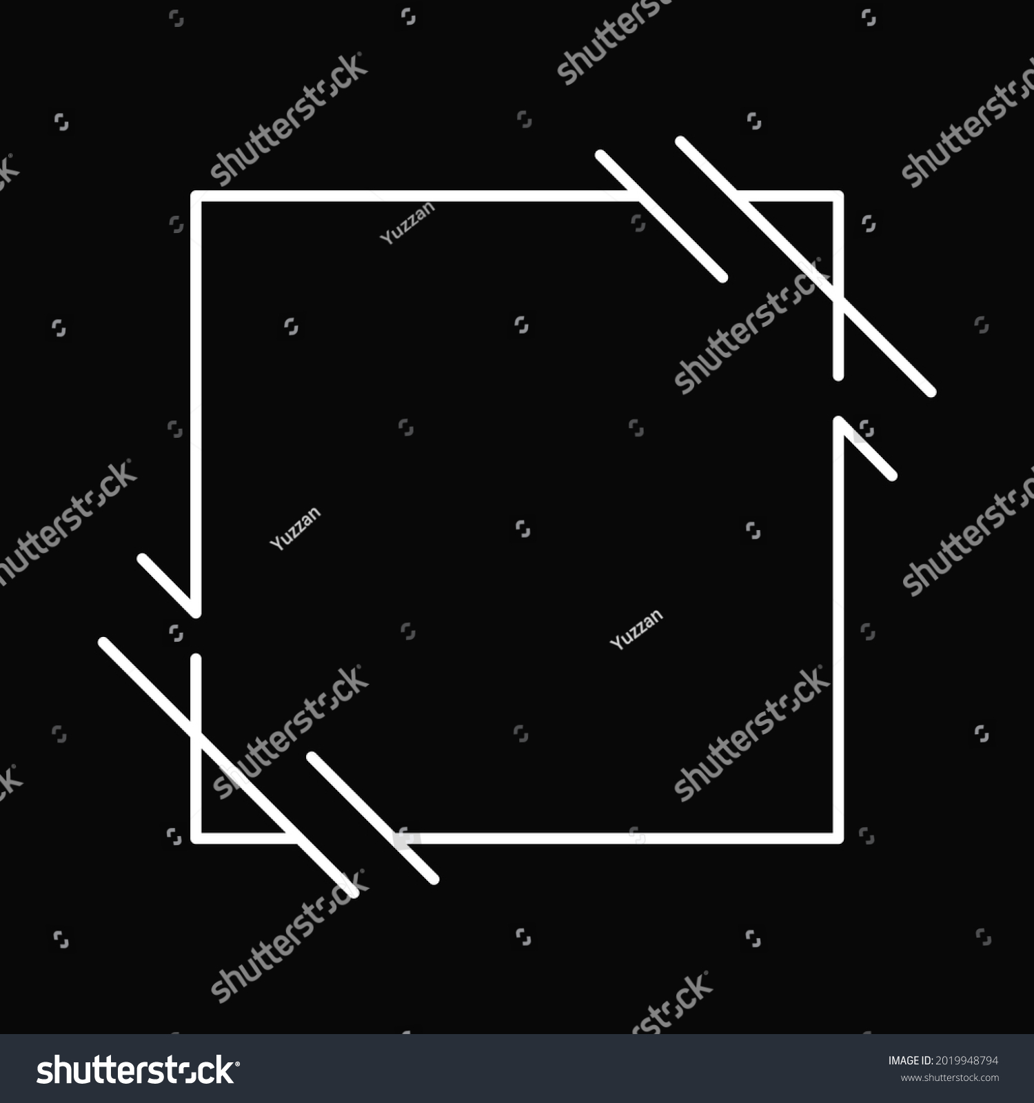 Modern Square Frame Thin Outline Template Stock Vector (Royalty Free ...