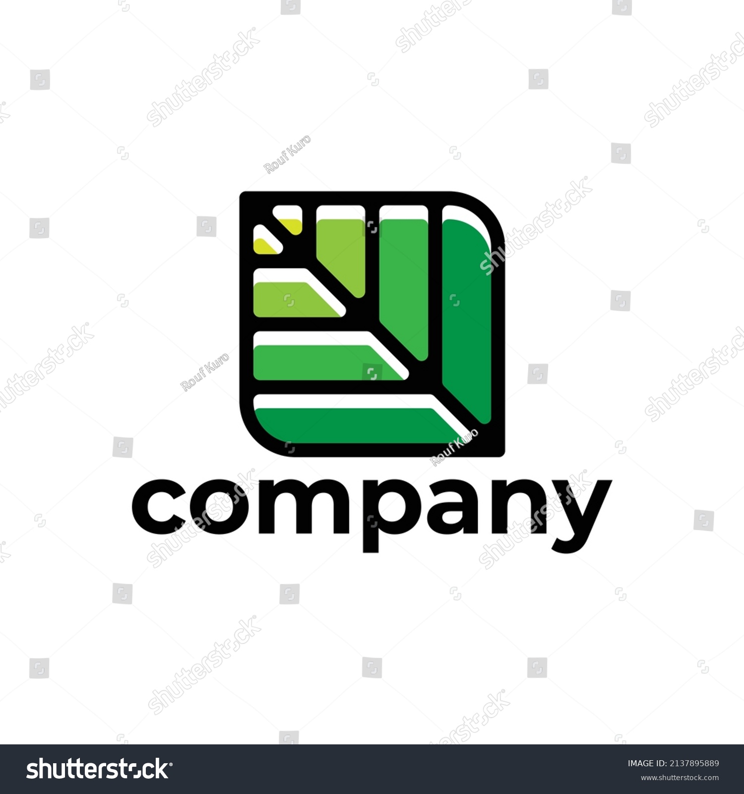 Modern Square Leaf Logo Design Stock Vector (Royalty Free) 2137895889 ...