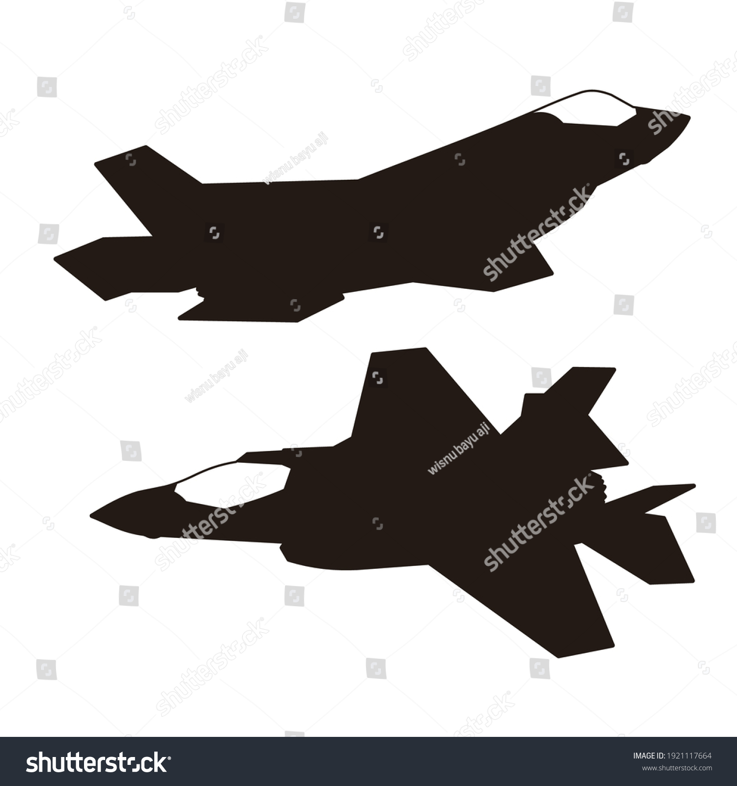 Modern Stealth Jet Fighter Vector Graphic Stock Vector (Royalty Free ...