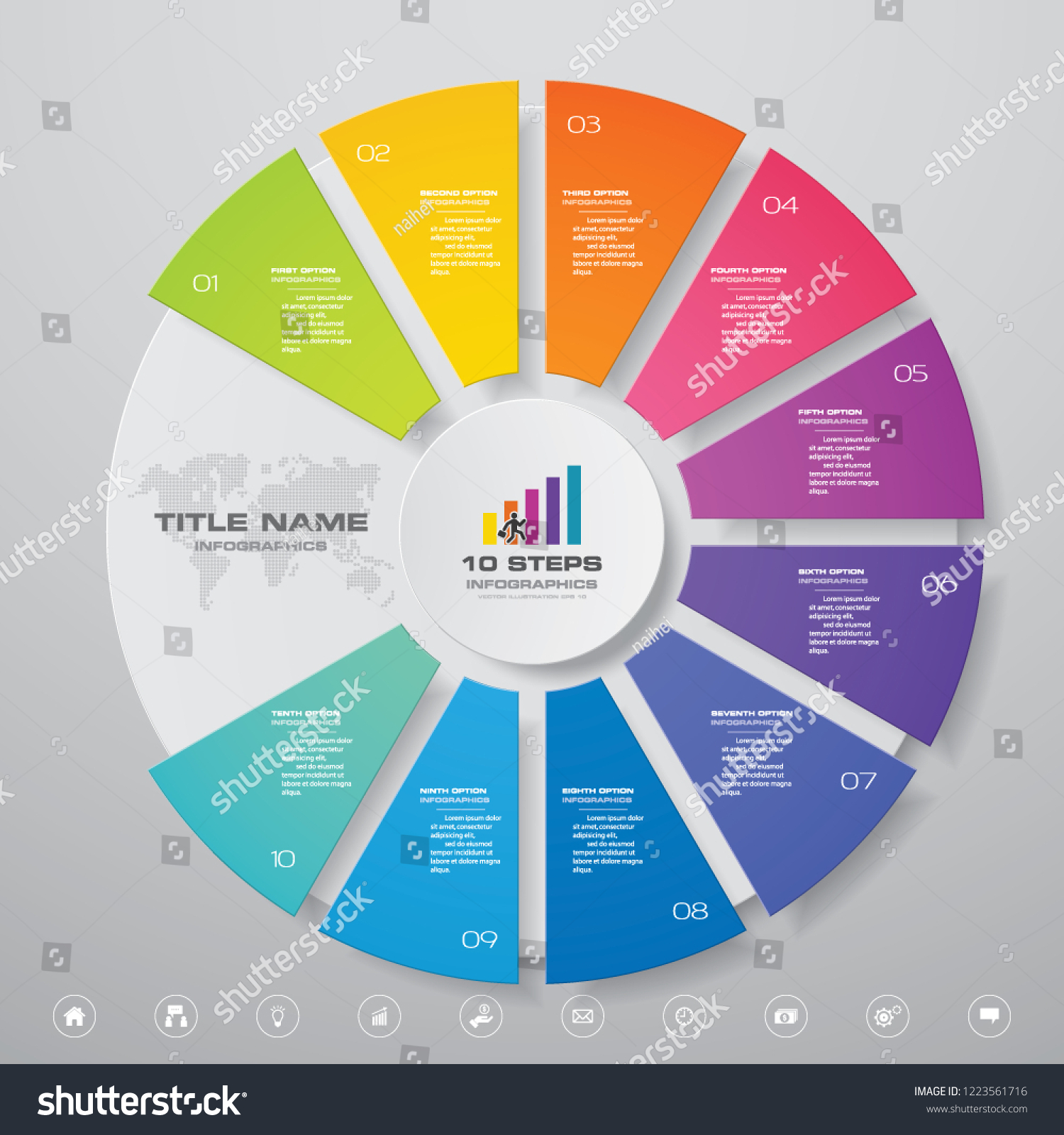 Modern 10 Steps Cycle Chart Infographics Stock Vector (Royalty Free ...