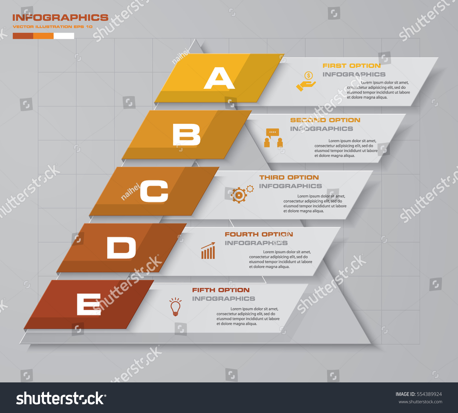 Modern 5 Steps Templategraphic Website Layout Stock Vector (Royalty ...