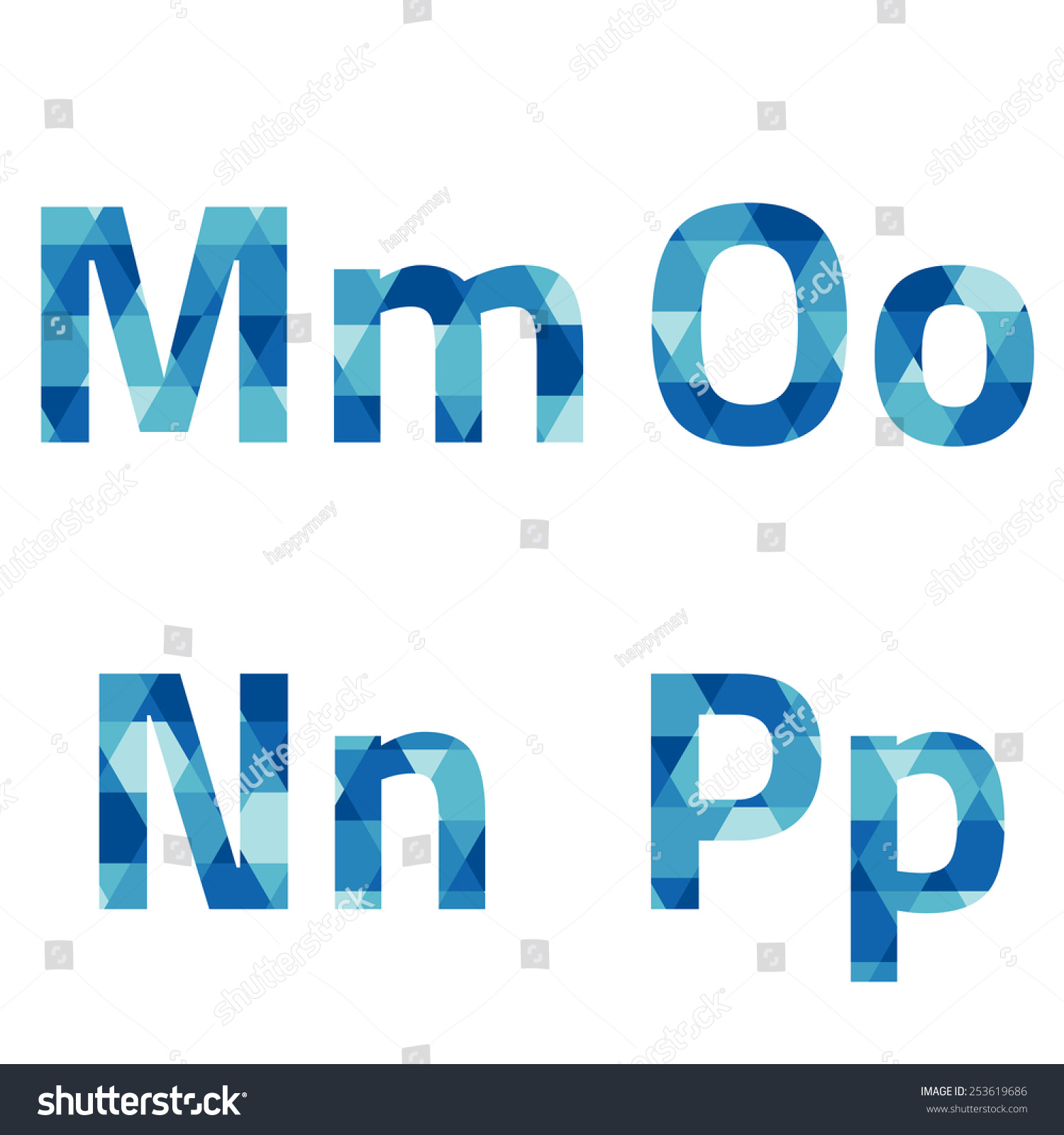 Modern Style Blue Alphabets Set Vector Stock Vector (Royalty Free ...
