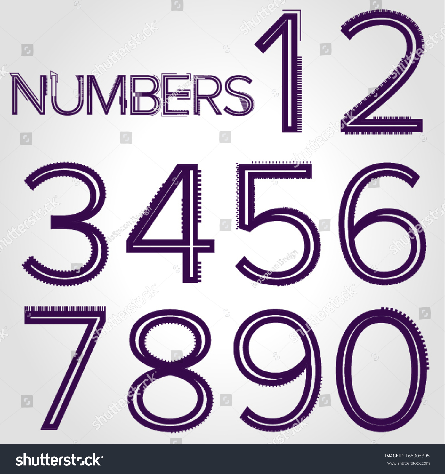Modern Style Number Set Vector Illustration Stock Vector (Royalty Free ...